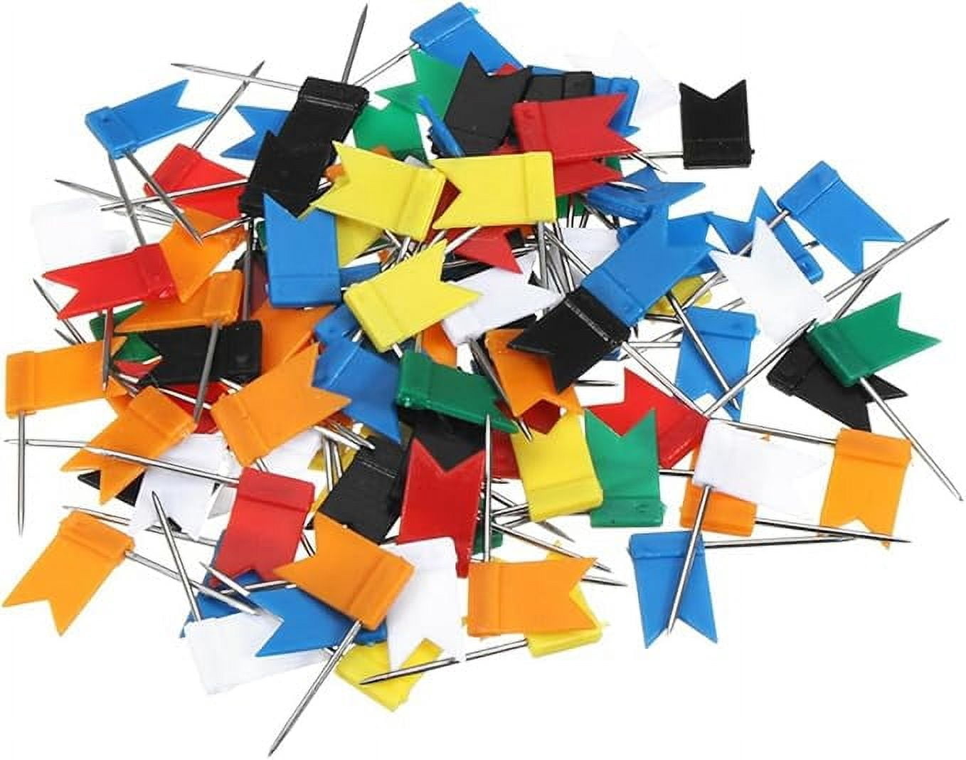 OUNONA 100pcs Colorful Flag Pins for Cork Board Country Flag Push Pins ...