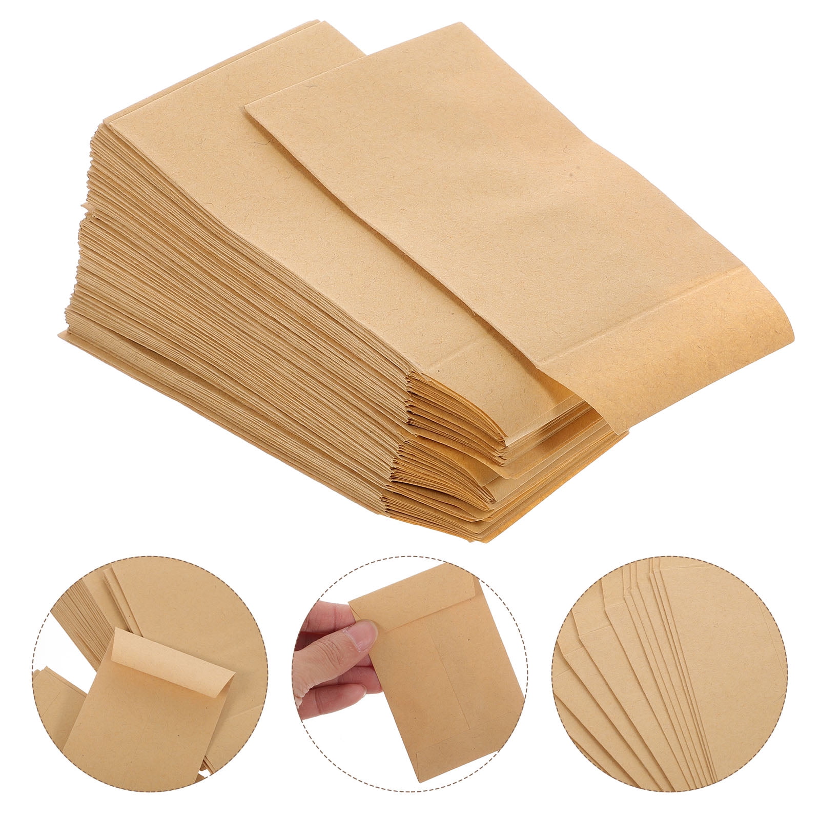 OUNONA 100pcs Kraft Envelopes Mini Envelopes Seeds Packet Envelopes for ...