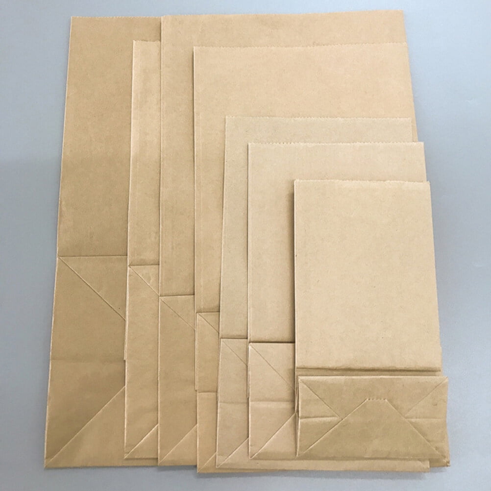 OUNONA 100pcs Kraft Paper Bag Food Grade Open Heavy Candy Food ...