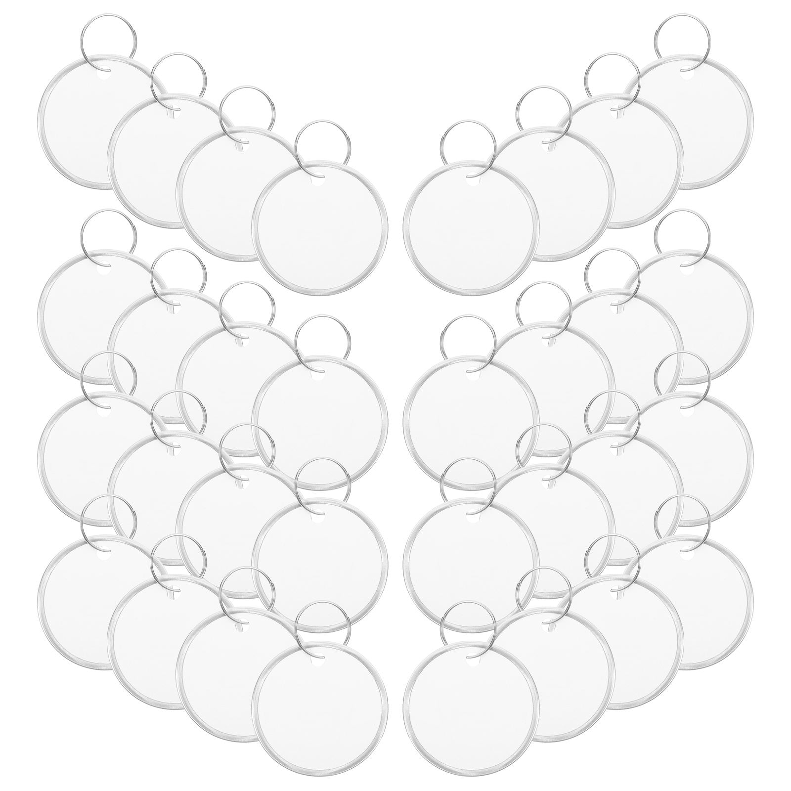 OUNONA 100pcs Metal Rim Key Rings Tags Blank Round Rim Key Tags Paper ...