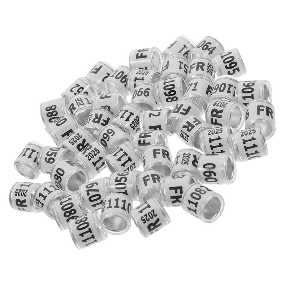 OUNONA 100Set Pigeons Leg Ring Pigeon Supplies White Aluminum Plastic ...