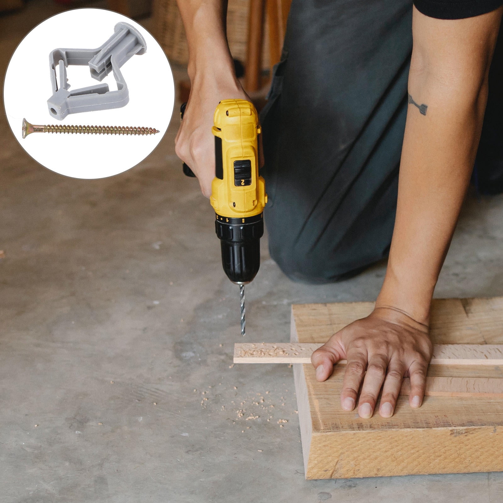 OUNONA 100pcs Plasterboard Plug Fixing Screw Hollow Wall Anchors Screws ...