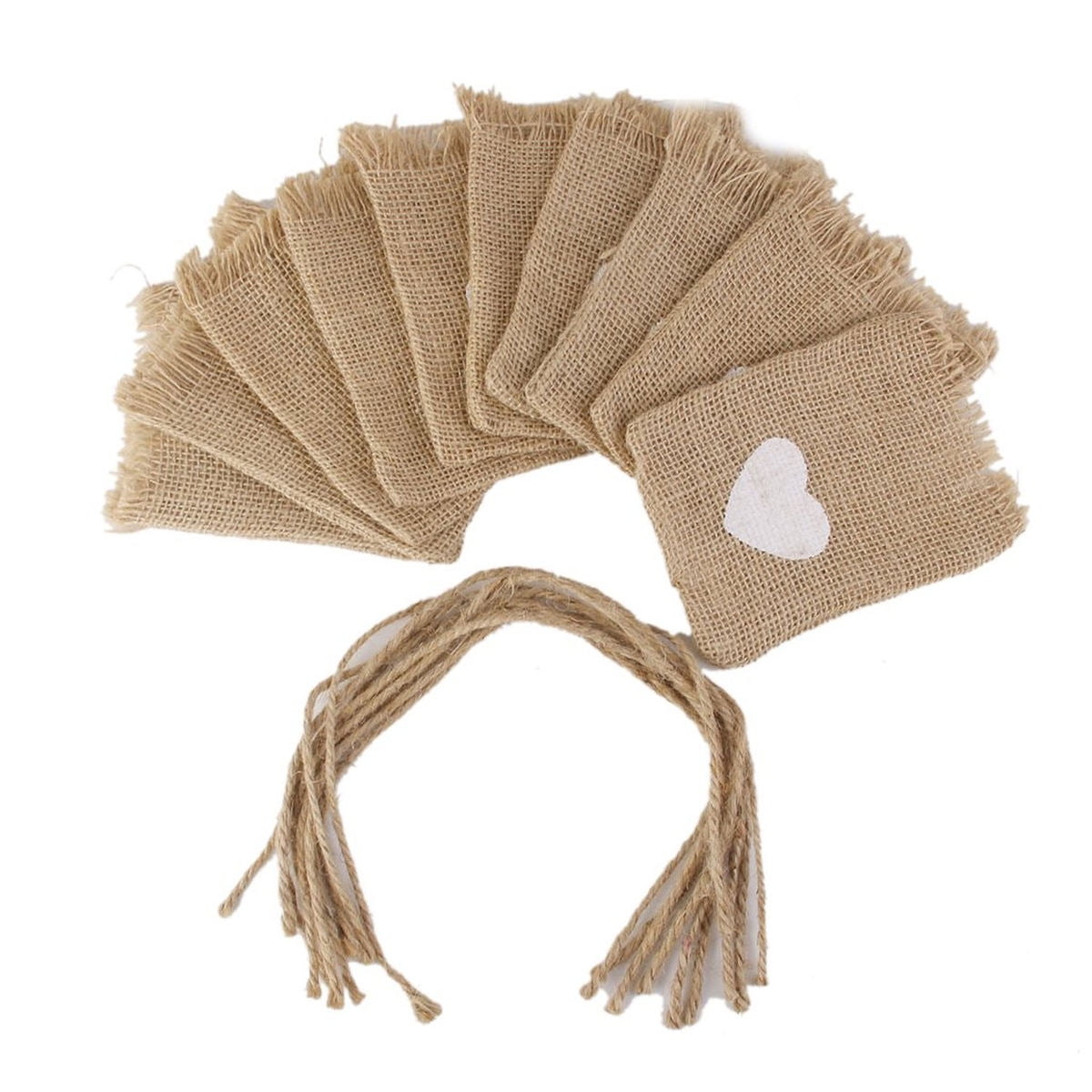 OUNONA 10PCS Linen Jute Sack Pouch Drawstring Gift Bags Candy Bags ...