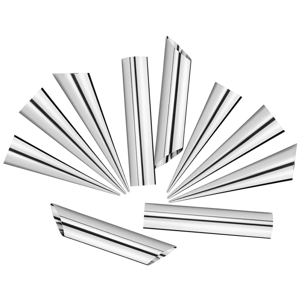 OUNONA 10pcs Cone Baking Mold Stainless Steel Cream Horn Molds For ...