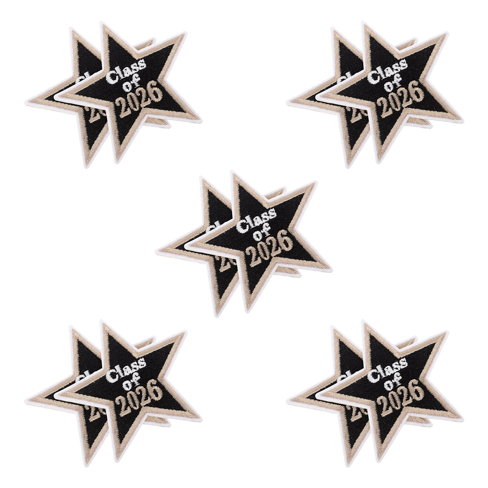 OUNONA 10Pcs Decorative Iron on Patches Star Embroidery for Graduation ...