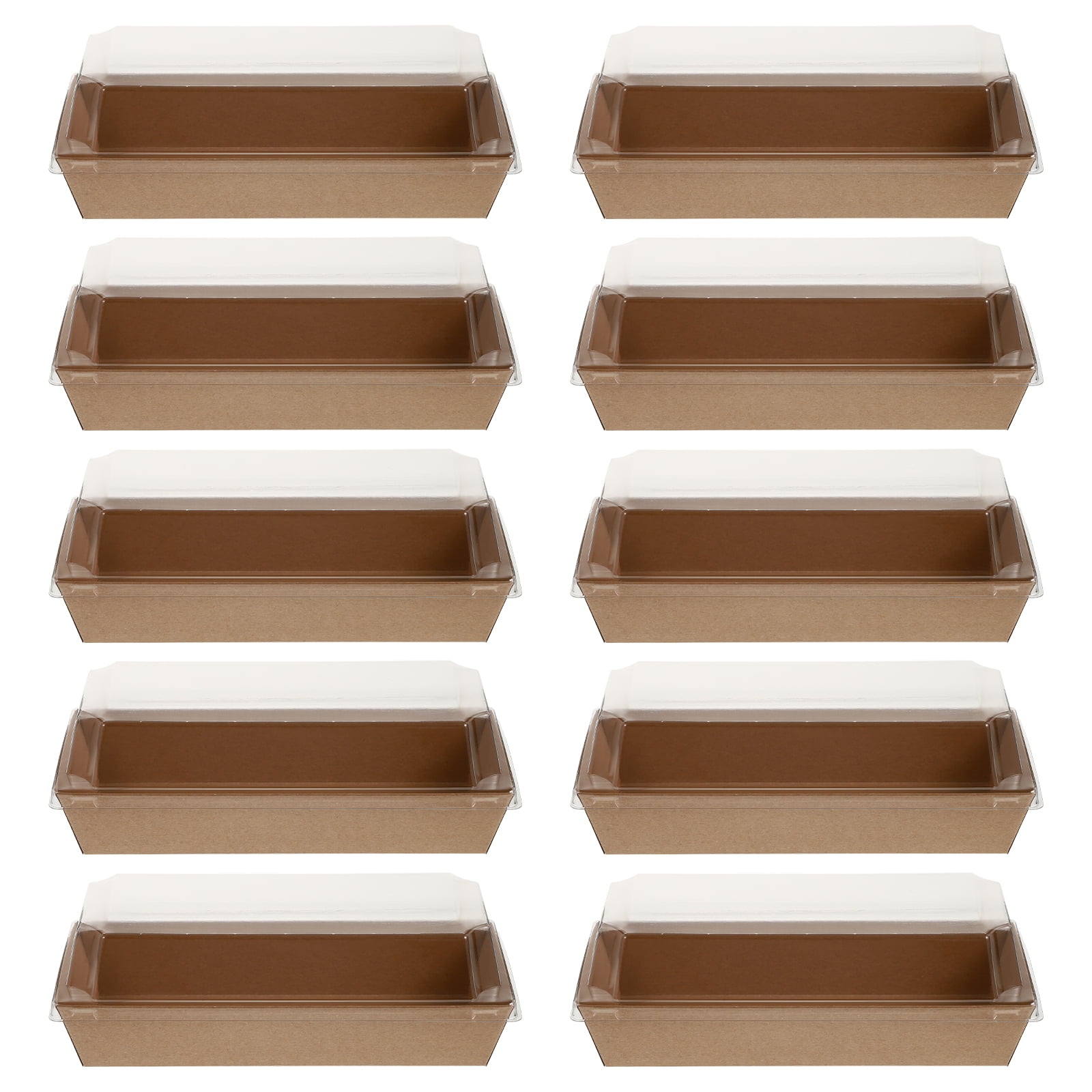 OUNONA 10Pcs Kraft Paper Cake Box Rectangular Boxes For Brown Bakery ...