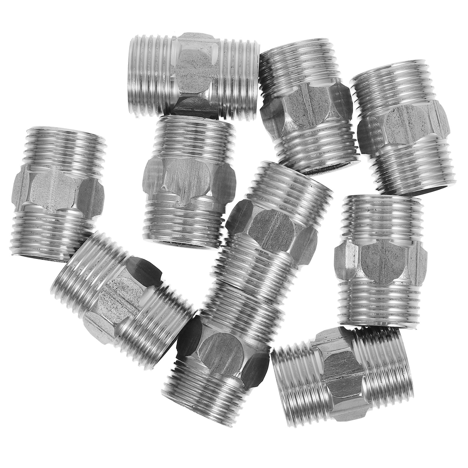 OUNONA 10Pcs Male Pipe Fittings Stainless Steel Male Threaded Pipe ...