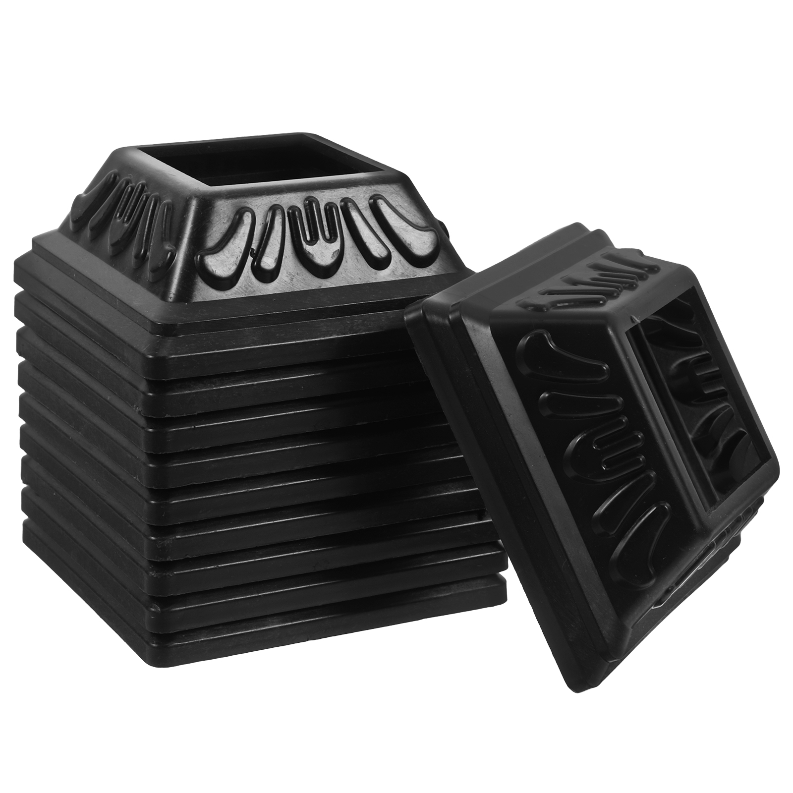 OUNONA 10Pcs Metal Post Skirt Base Mounting Plate Column Wraps Black ...