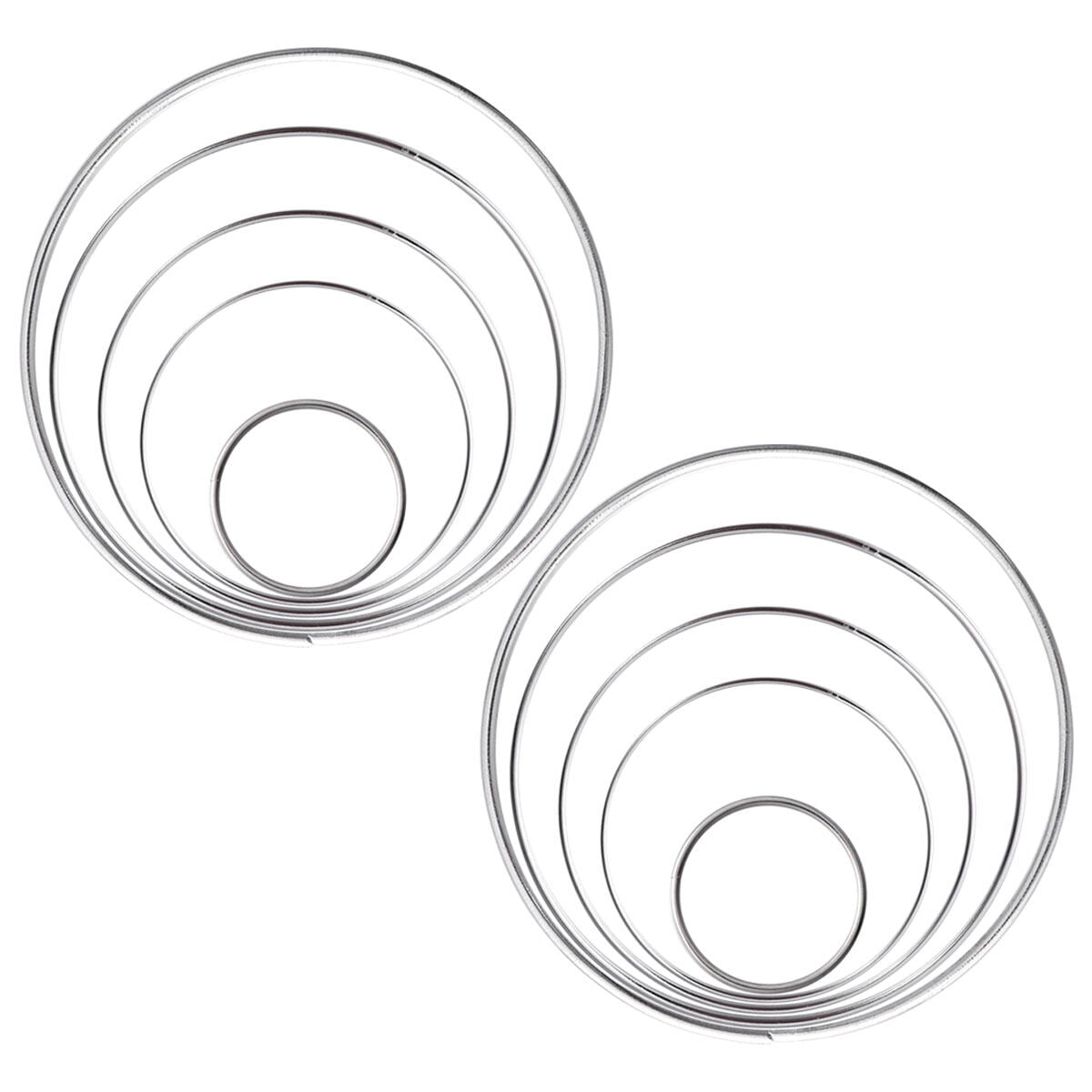 OUNONA 10Pcs Multi-size Simple Dreamcatcher Round Silver Metal Hoop ...