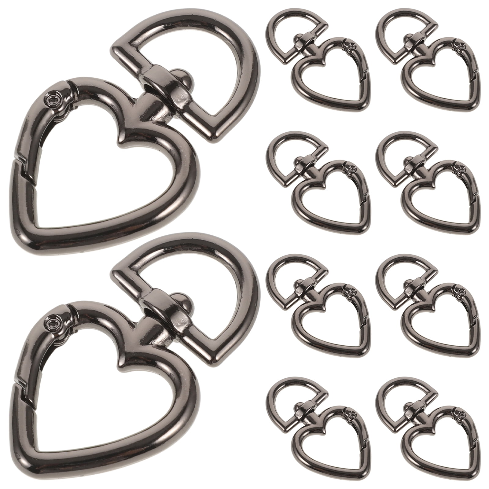 OUNONA 10Pcs Spring D Shaped Carabiner Metal D Shaped Snap Clip Hook ...