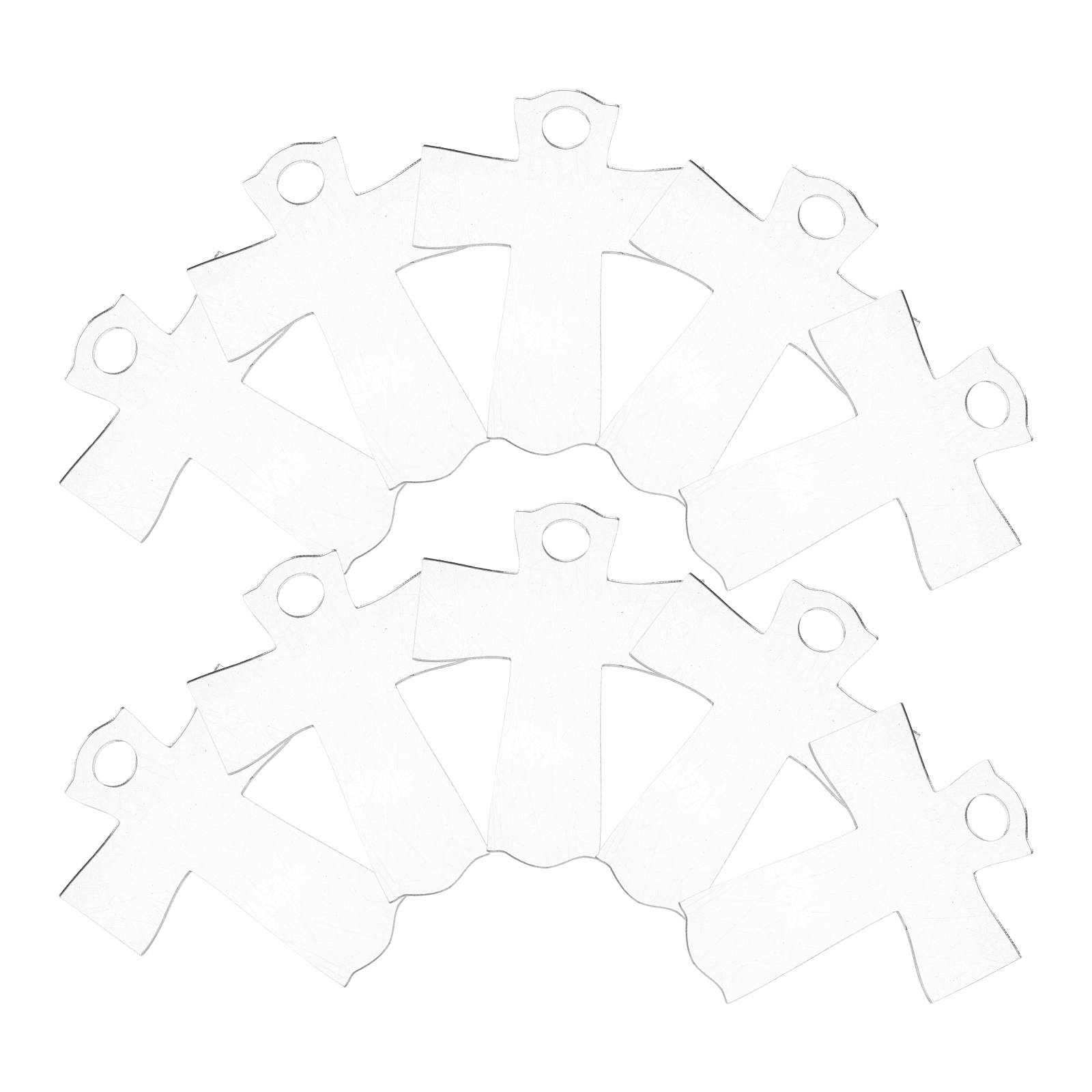 OUNONA 10pcs Acrylic Name Plate Tag Holder Cross Blank Name Tags Name ...