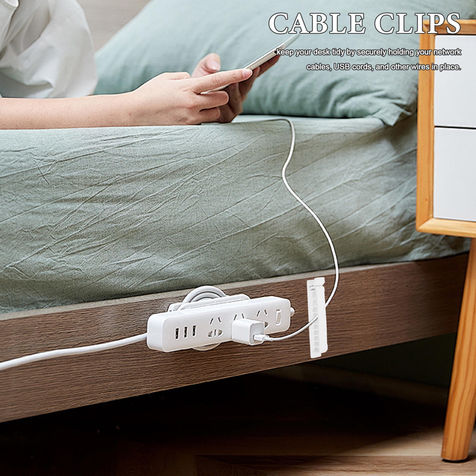 OUNONA 10pcs Adjustable Cord Holder Cable Clips Charging Organizer Desk ...