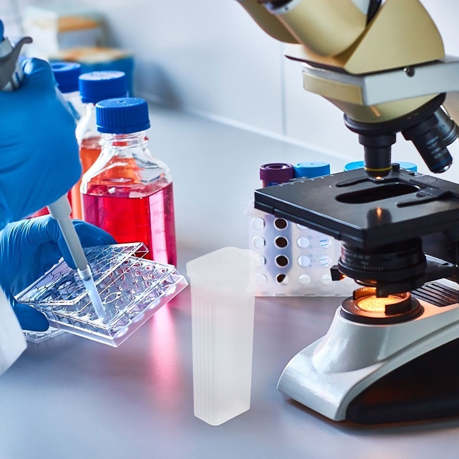 OUNONA 10pcs Coplin Staining Jar 5-Slide Capacity Slide Staining Jar ...