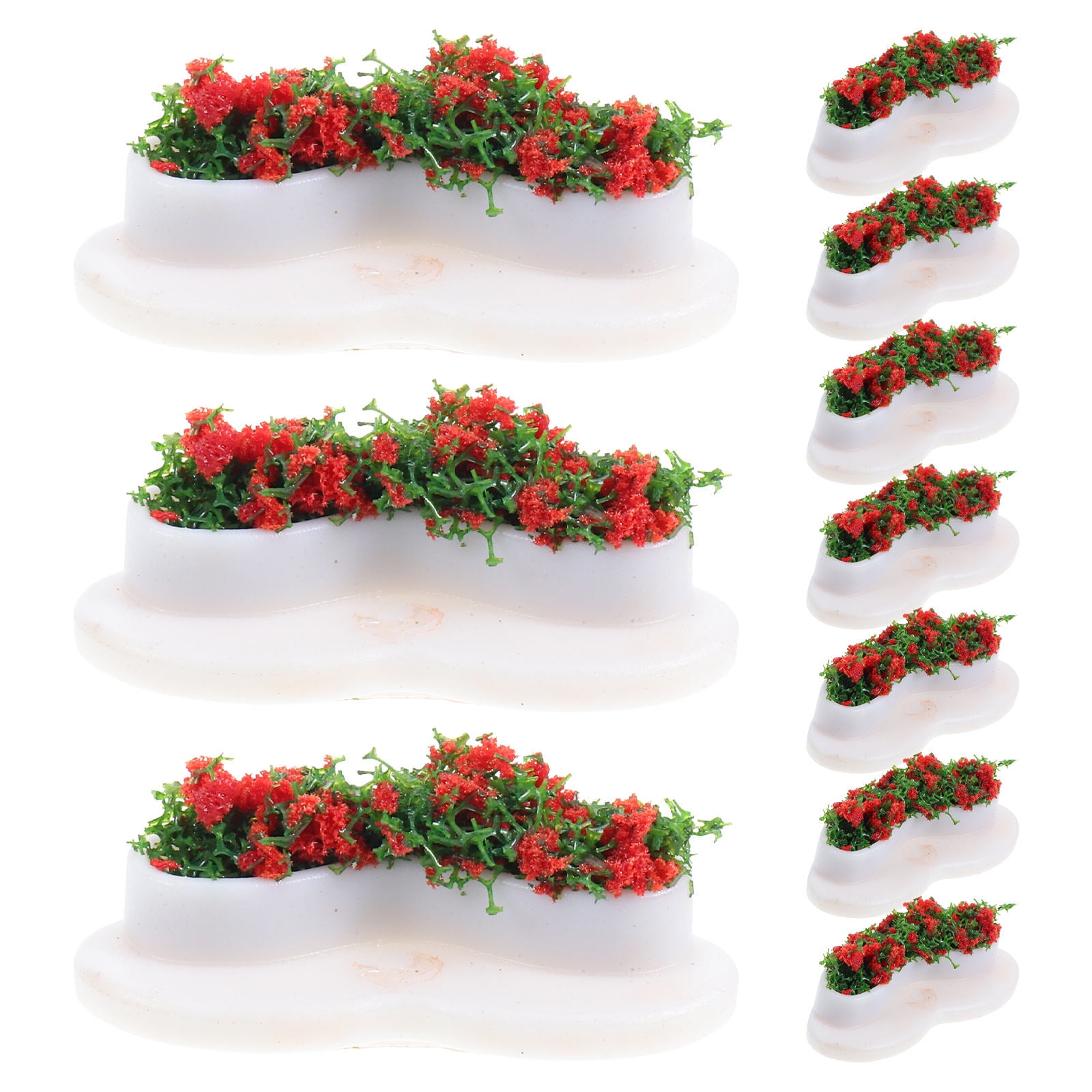 OUNONA 10pcs Dollhouse Miniatures Potted Plants Fake Flower Bed Mini ...