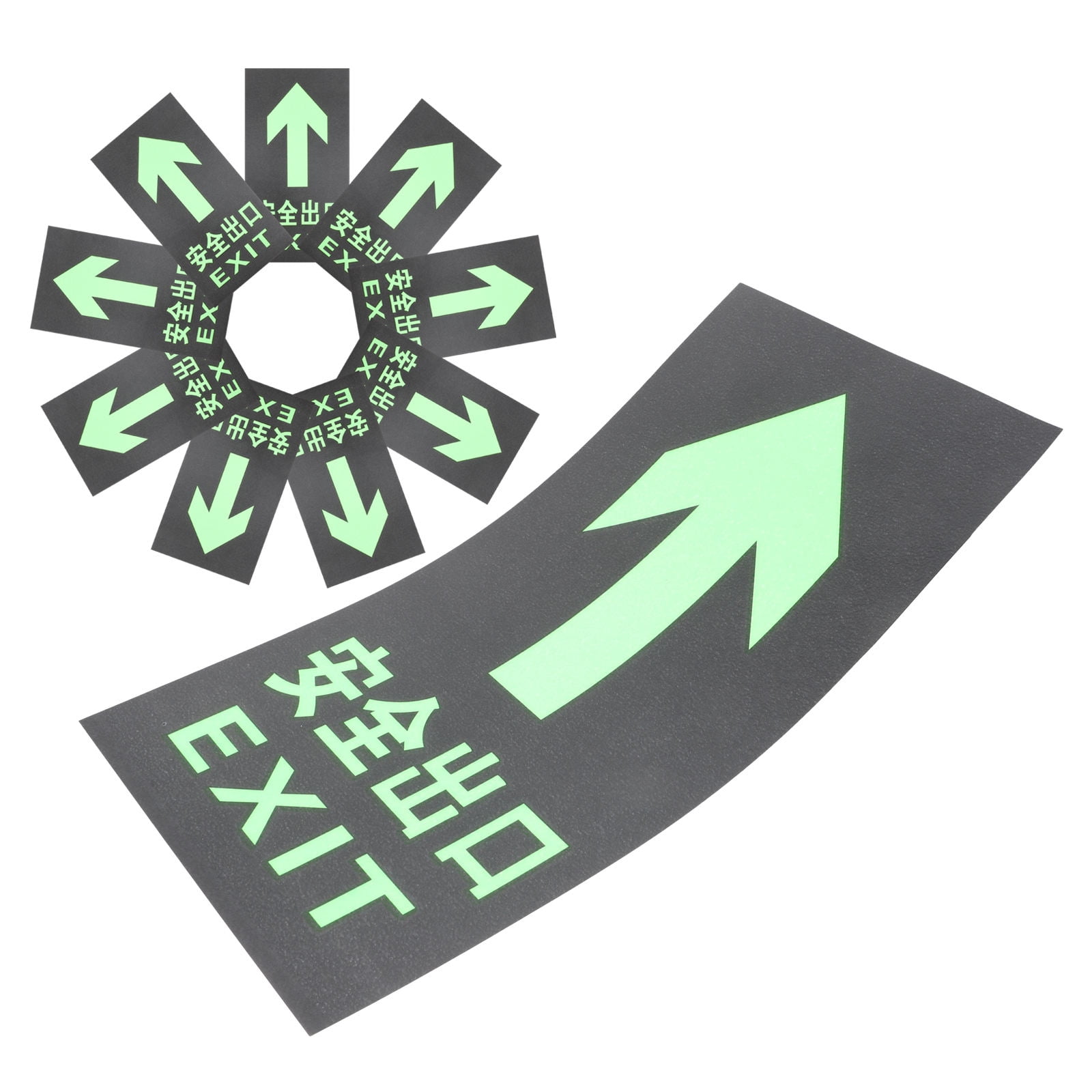 OUNONA 10pcs Emergency Exit Sign Reflective Stickers Reflective Decals ...