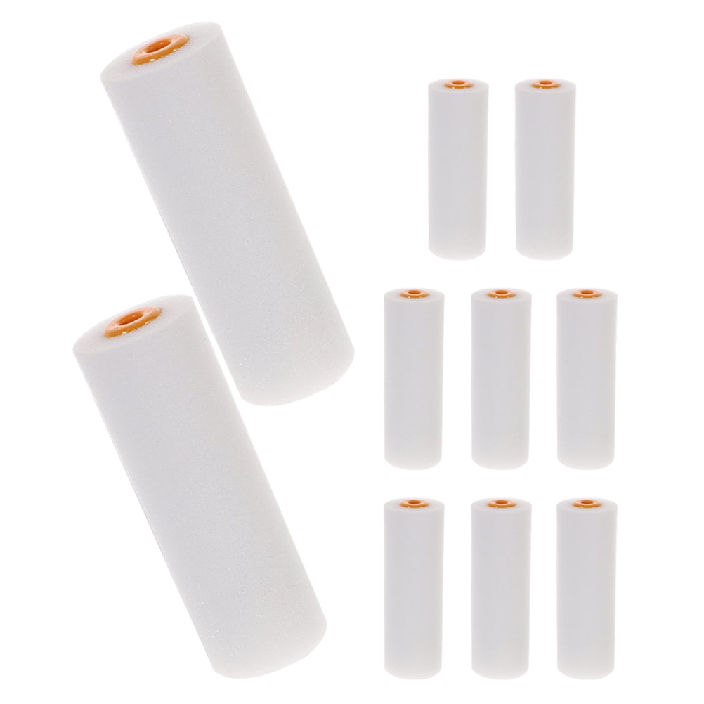 OUNONA 10pcs Foam Paint Roller 4 Inch Small Paint Roller Covers High ...