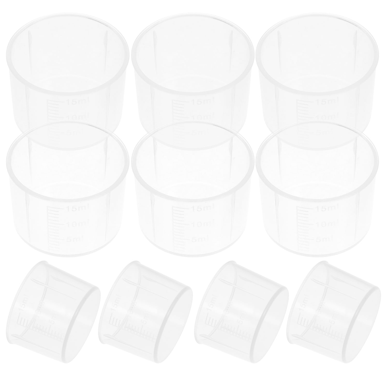 OUNONA 10pcs Measuring Cup Plastic Graduated Beaker Transparent ...