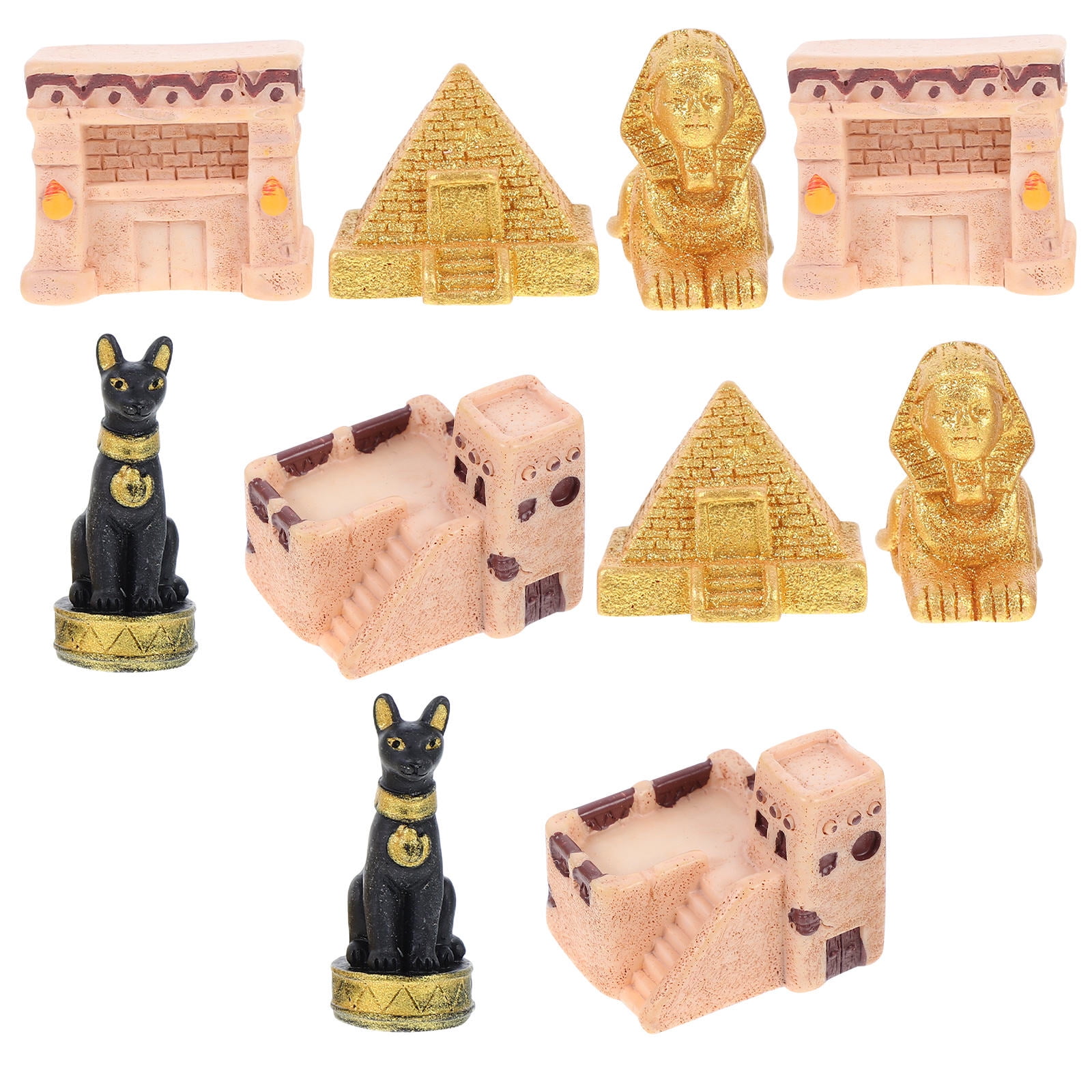 OUNONA 10pcs Miniature Ancient Egyptian Desert Castle Pyramid Statue ...