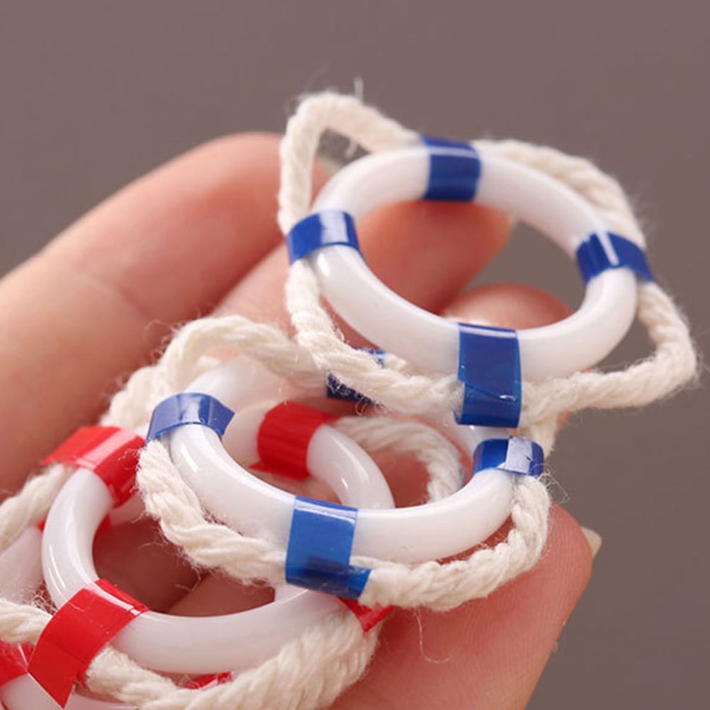OUNONA 10pcs Miniature Swim Rings Plastic Mini Life Ring Model Cake ...
