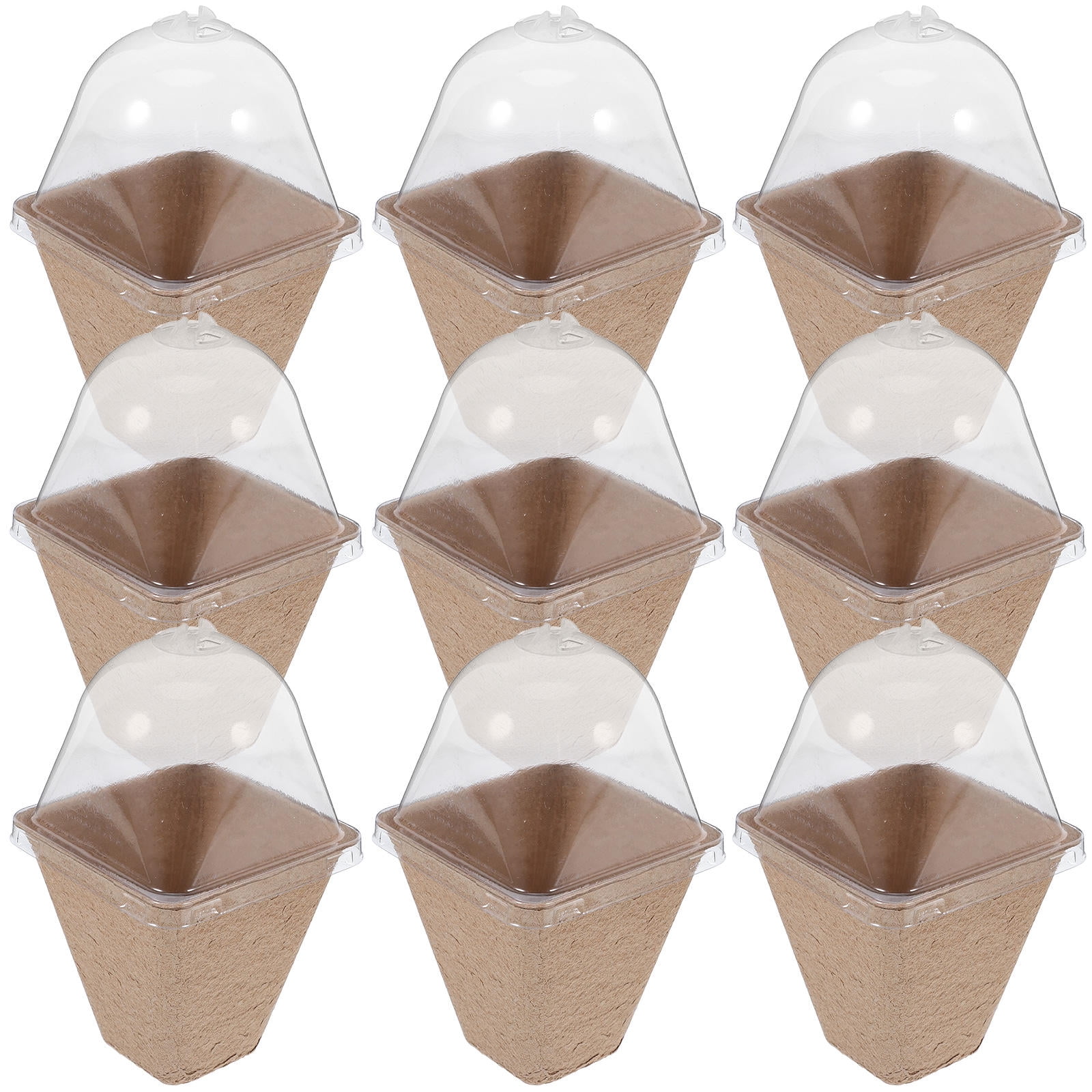 OUNONA 10pcs Nursery Pots Seedling Pots Lidded Plant Pots Planter ...