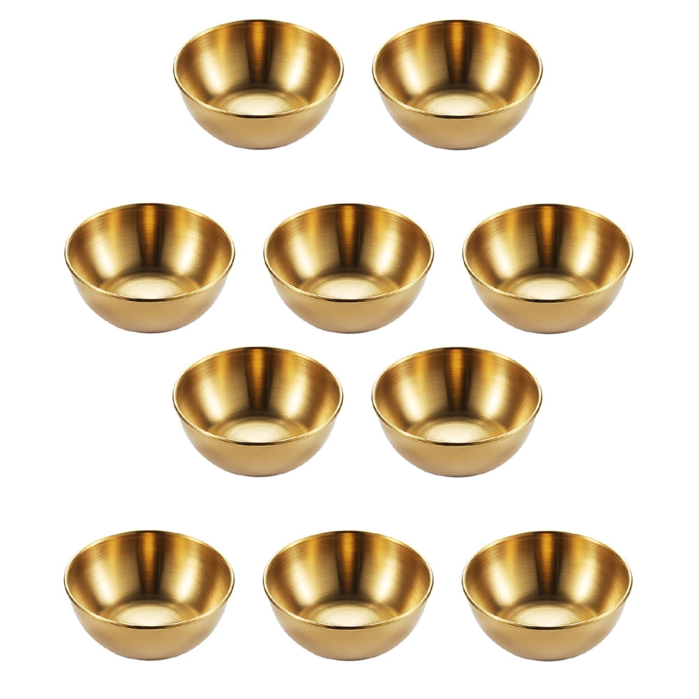 NUOLUX 10pcs Stainless Steel Appetizer Serving Tray, Golden Sauce ...