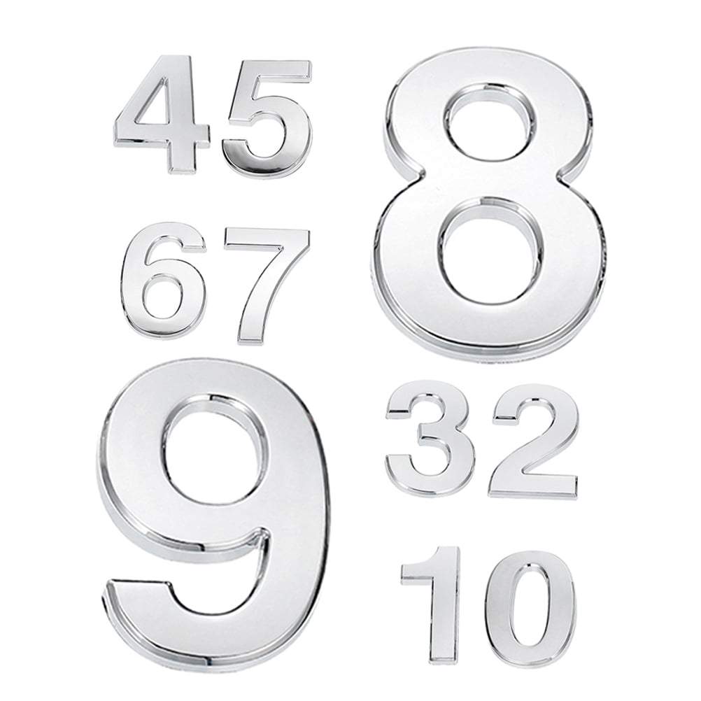 OUNONA 10pcs Stainless Steel Door Numbers Self-Adhesive Mailbox Number ...