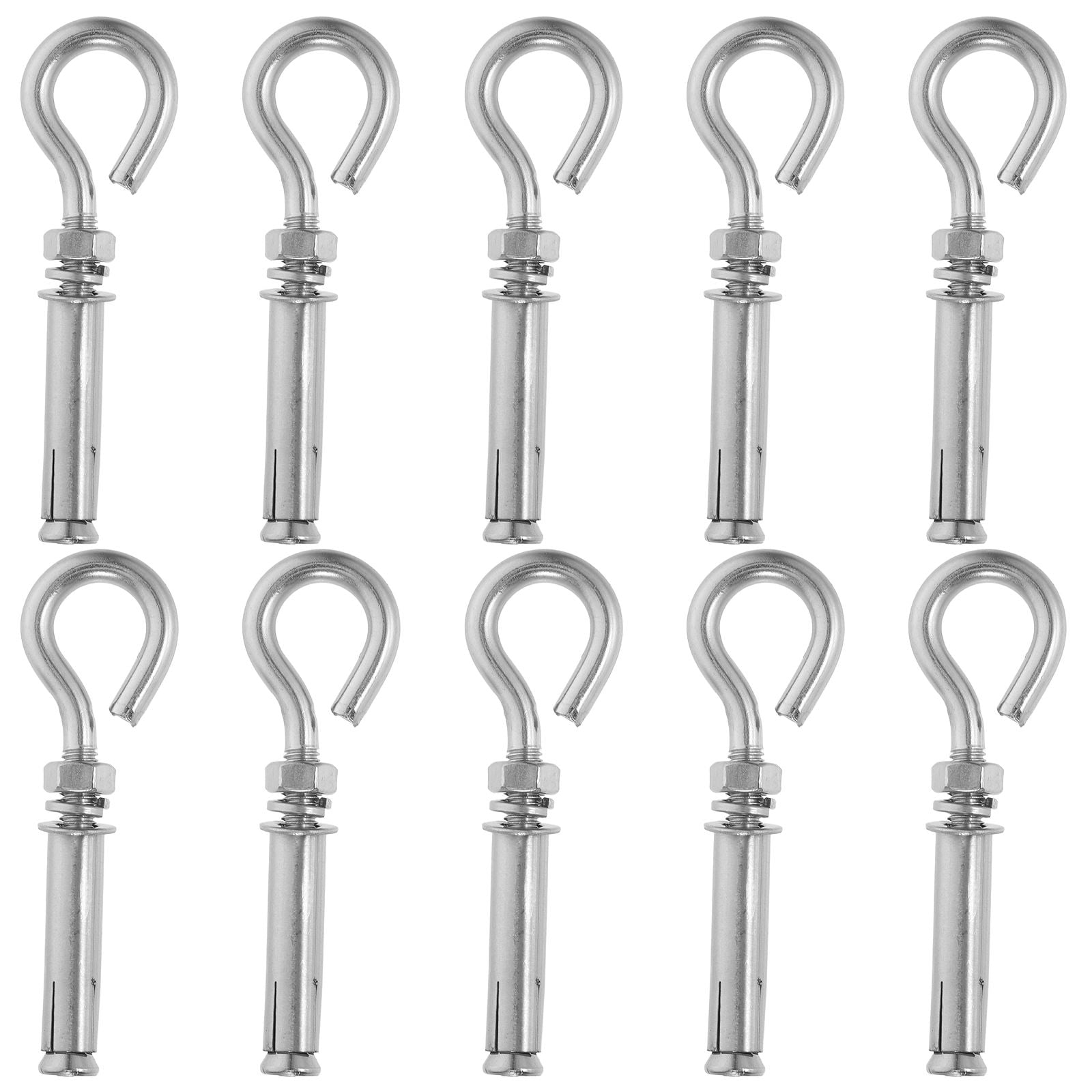 OUNONA 10pcs Stainless Steel Wall Anchor Eye Bolt Expansion Hook Heavy ...