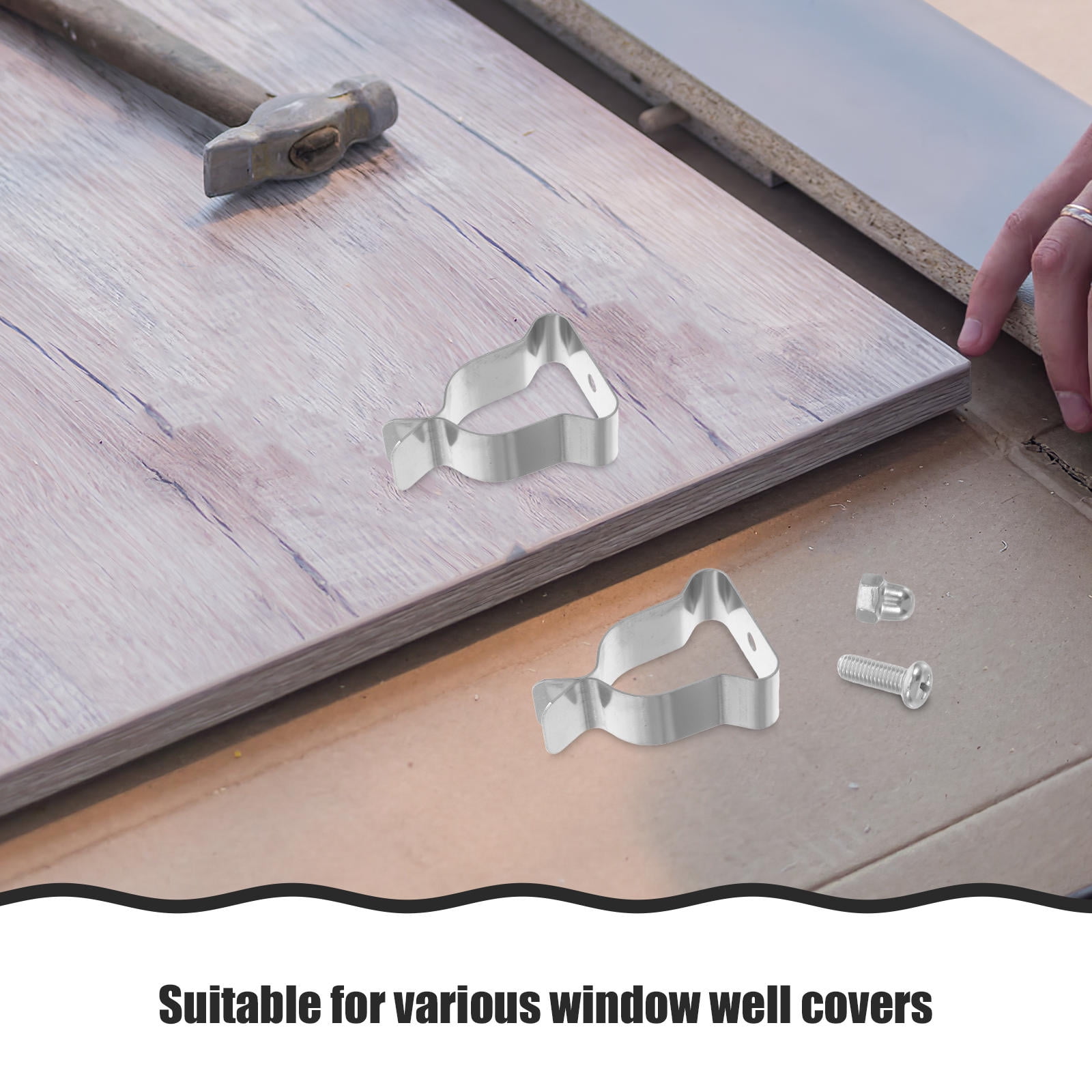 OUNONA 10pcs Window Well Cover Clips Spring Clip Set for Installation ...