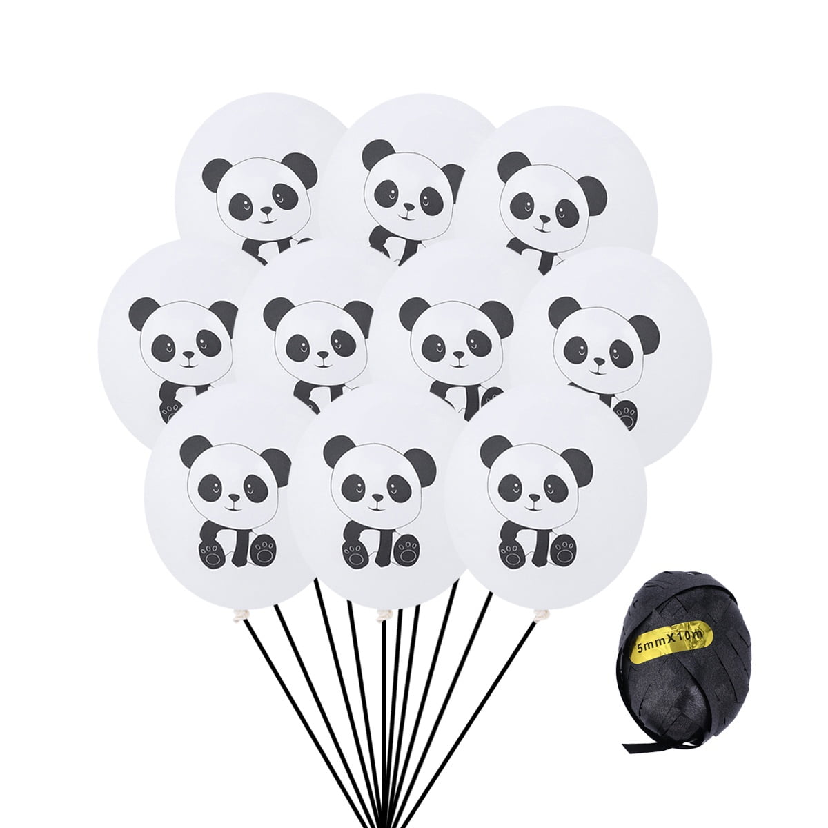 OUNONA 11pcs/Set 12inch Panda Printed Latex Balloons Cartoon Balloons ...
