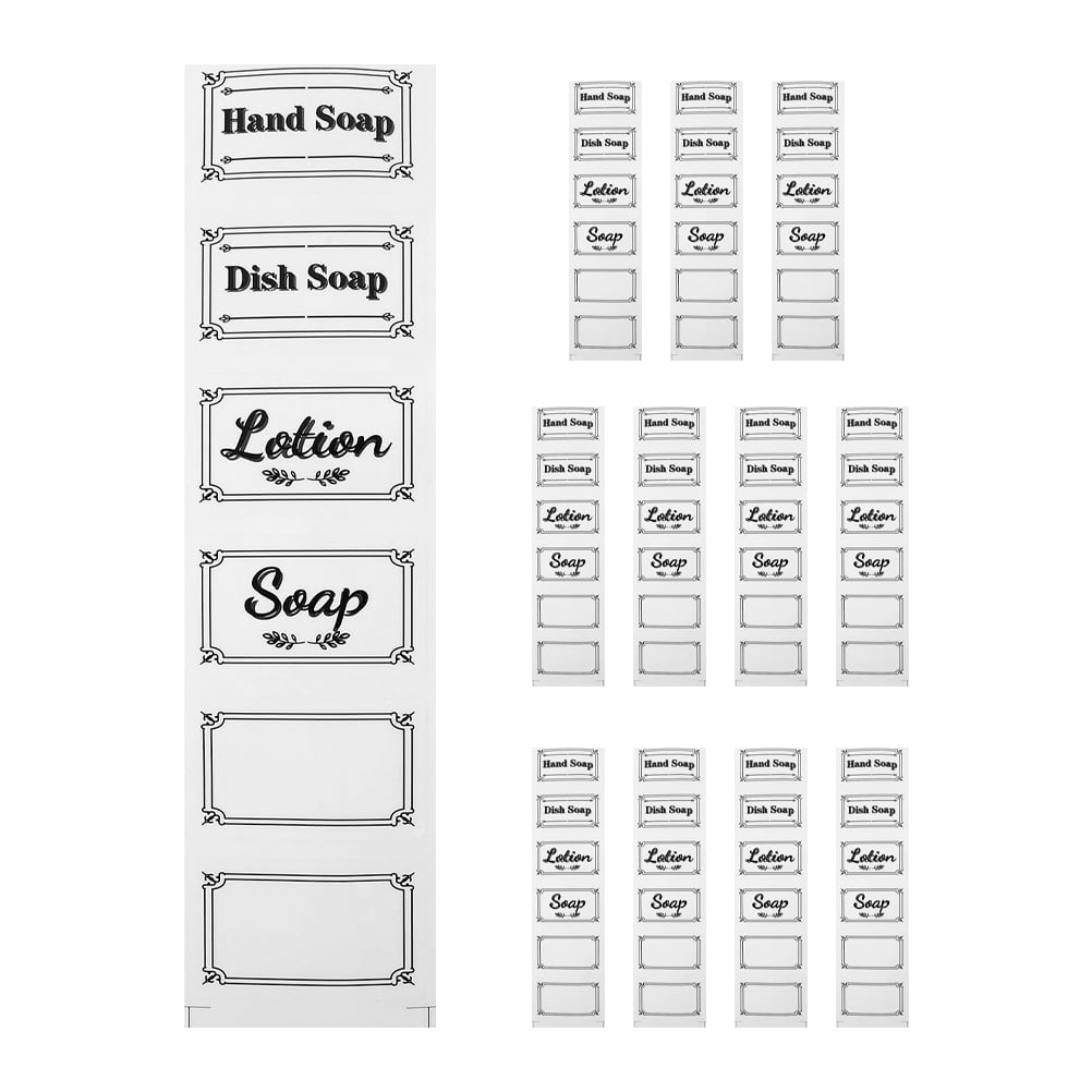 OUNONA 12-Pack Clear Bottle Labels for Shampoo and Conditioner ...