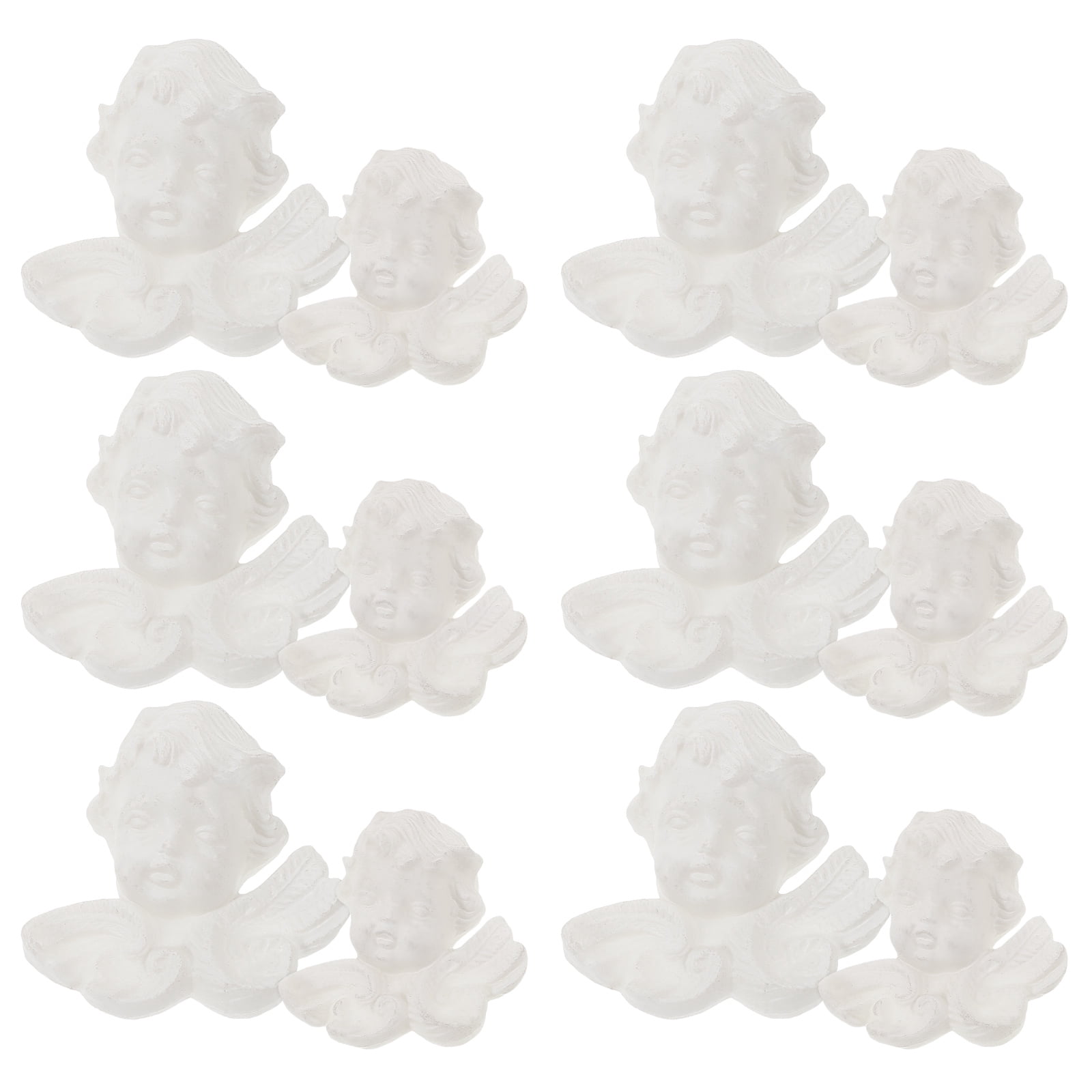OUNONA 12 Pcs Angel Statue Props Babies Head Toys Trimmer Decor High ...
