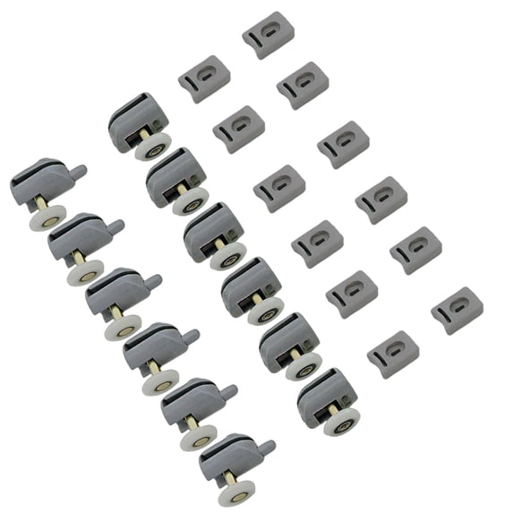 OUNONA 12 Pcs Bathroom DIY Replacement Parts Shower Door Runners Wheel ...