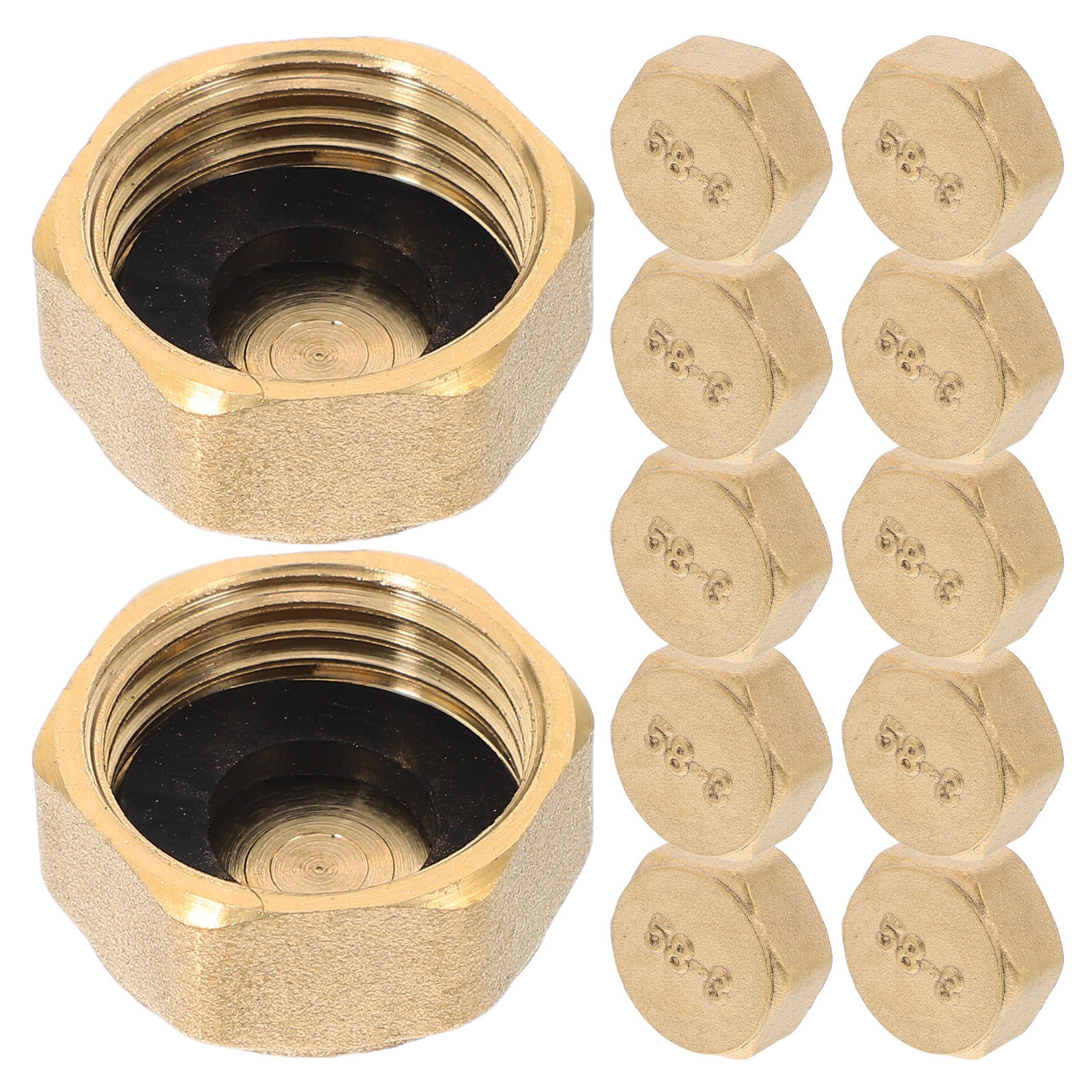 OUNONA 12 Pcs Brass Blanking Nut Cap Blanking Stop Cap With Washers ...