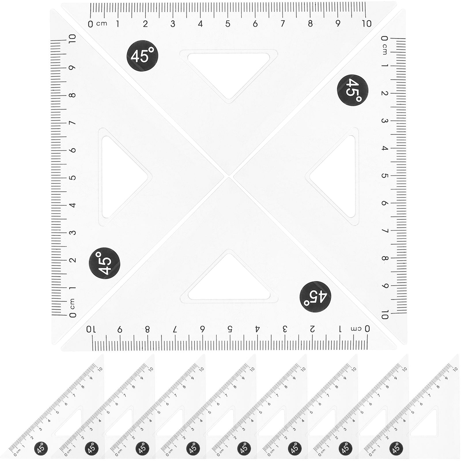 OUNONA 12 Pcs Drawing Rulers Measurement Triangle Rules Student ...