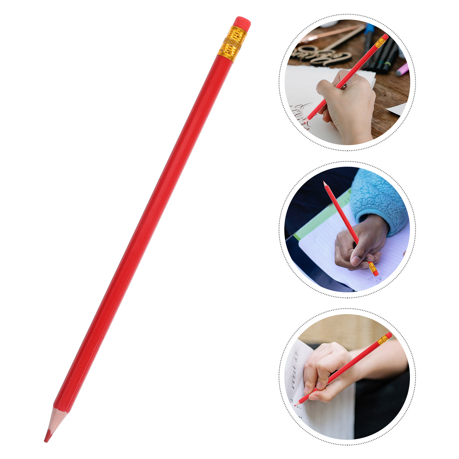 OUNONA 12 Pcs Erasable Colored Pencils Red Sharpened Pencils with ...