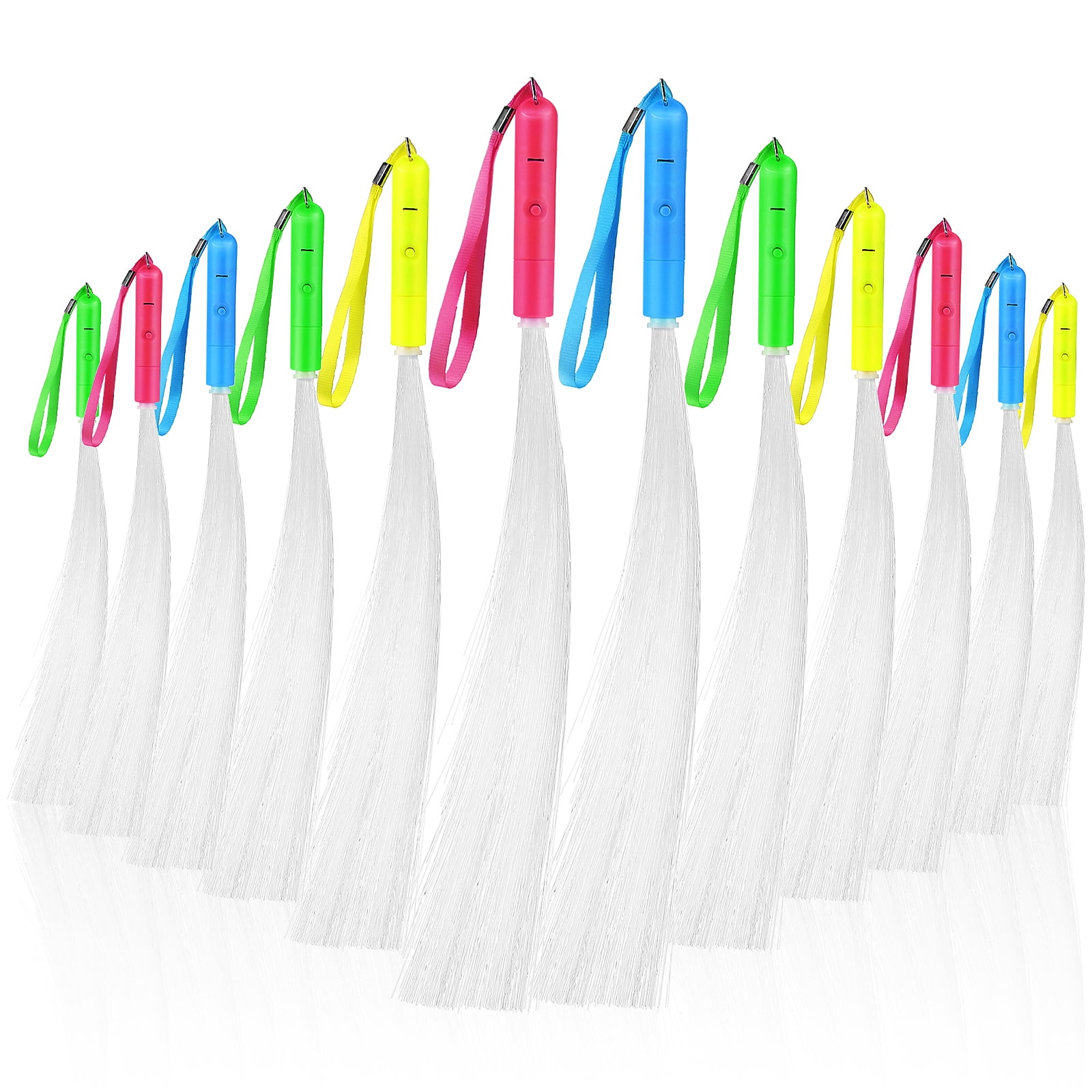 OUNONA 12 Pcs Fiber Optic Rod Light up Wand Rods Glow Sticks Wands ...