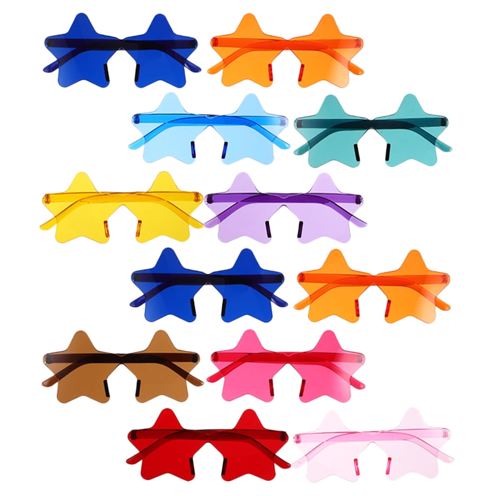 Assorted Color Star Sunglasses for Outdoor Use Durable PC Material 12 ...
