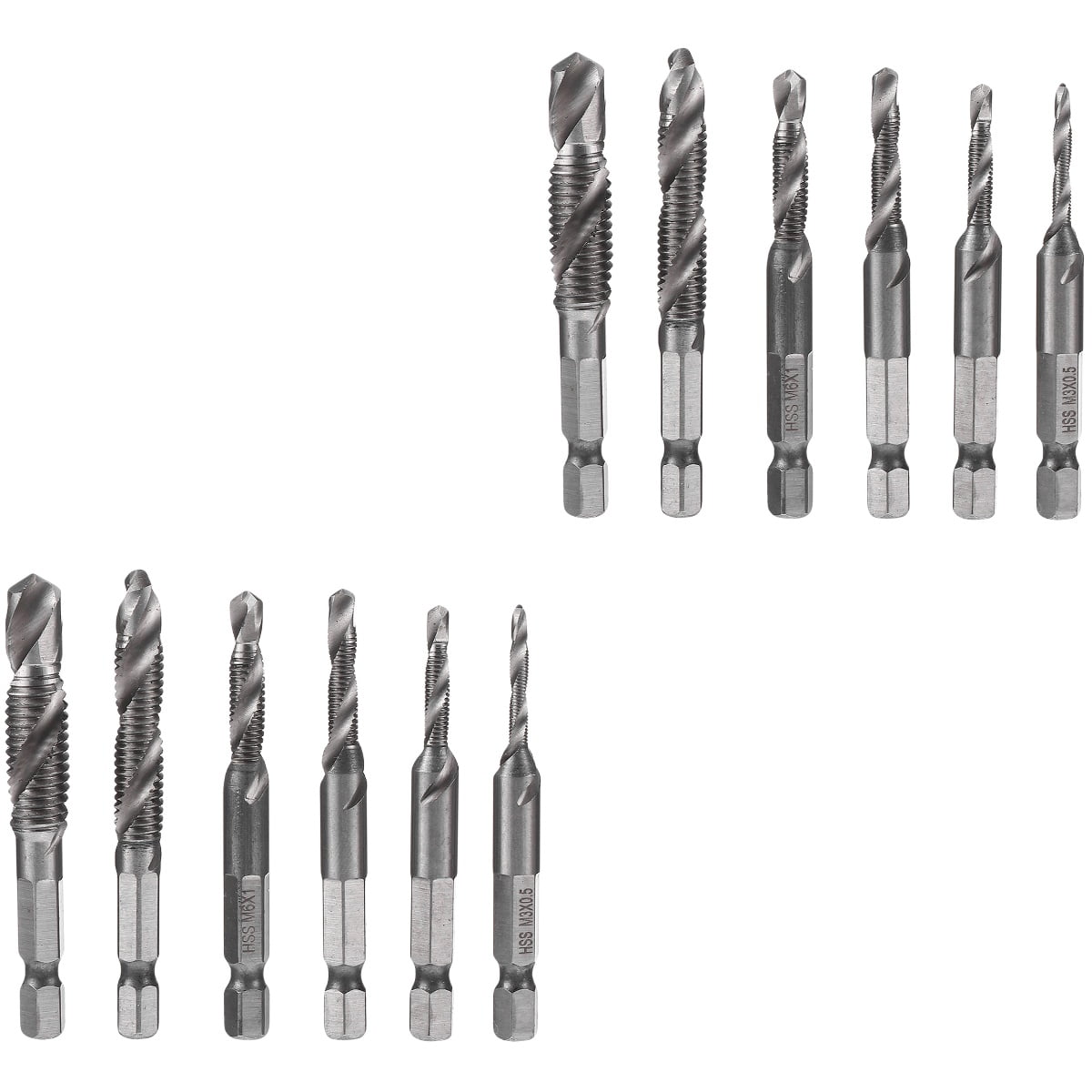 OUNONA 12 Pcs Shanks High Speeds Steel Screw Thread Metric Tap Drill ...
