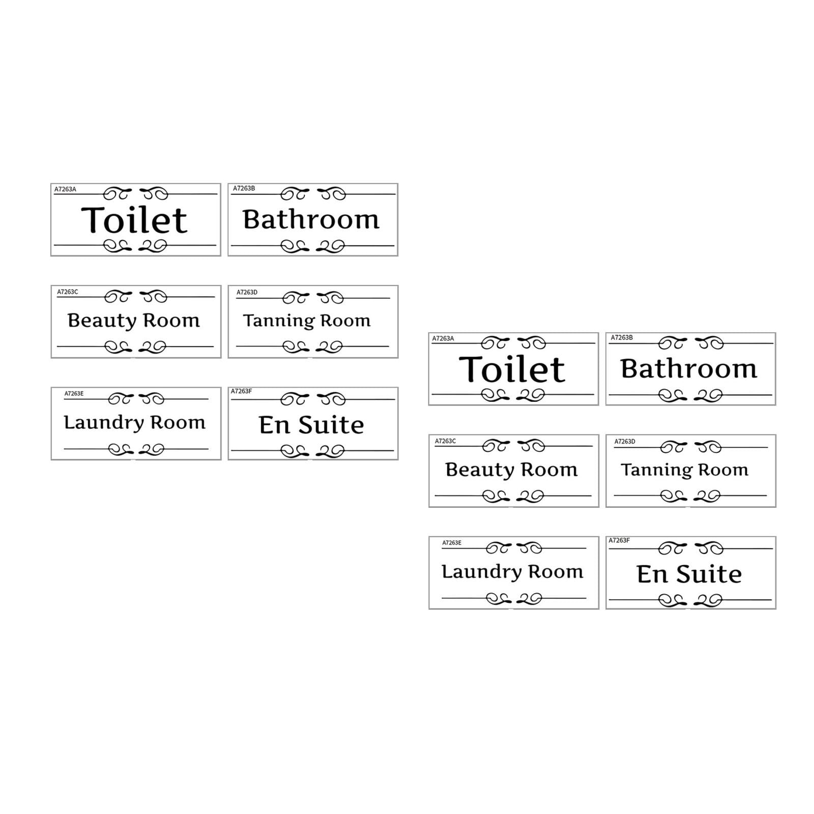 OUNONA 12 Pcs Toilet Door Sign for Home Bathroom Door Decal Restroom ...