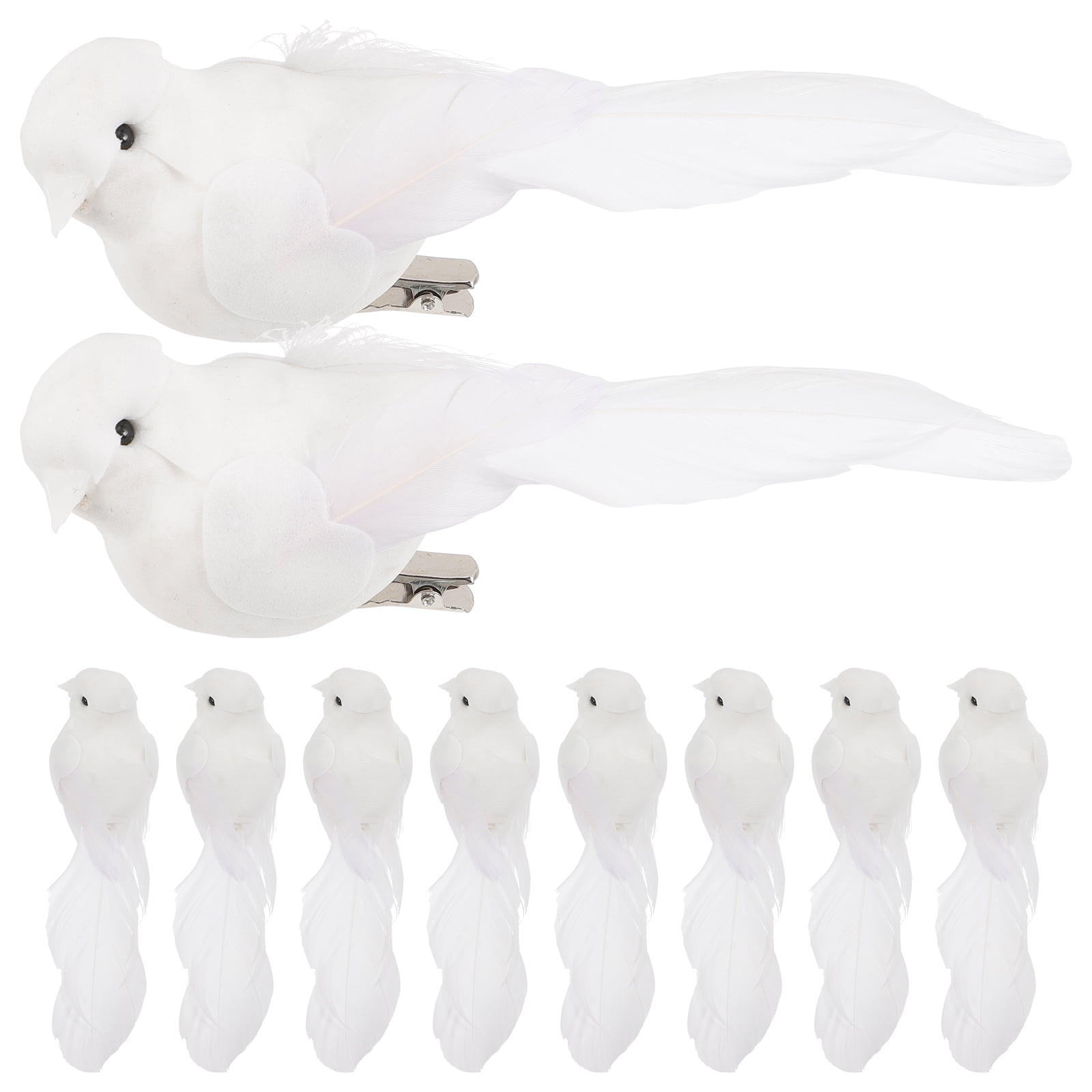 OUNONA 12 Pcs Toy Crow Simulation Bird Garden Pigeon Statues 12x4cm ...