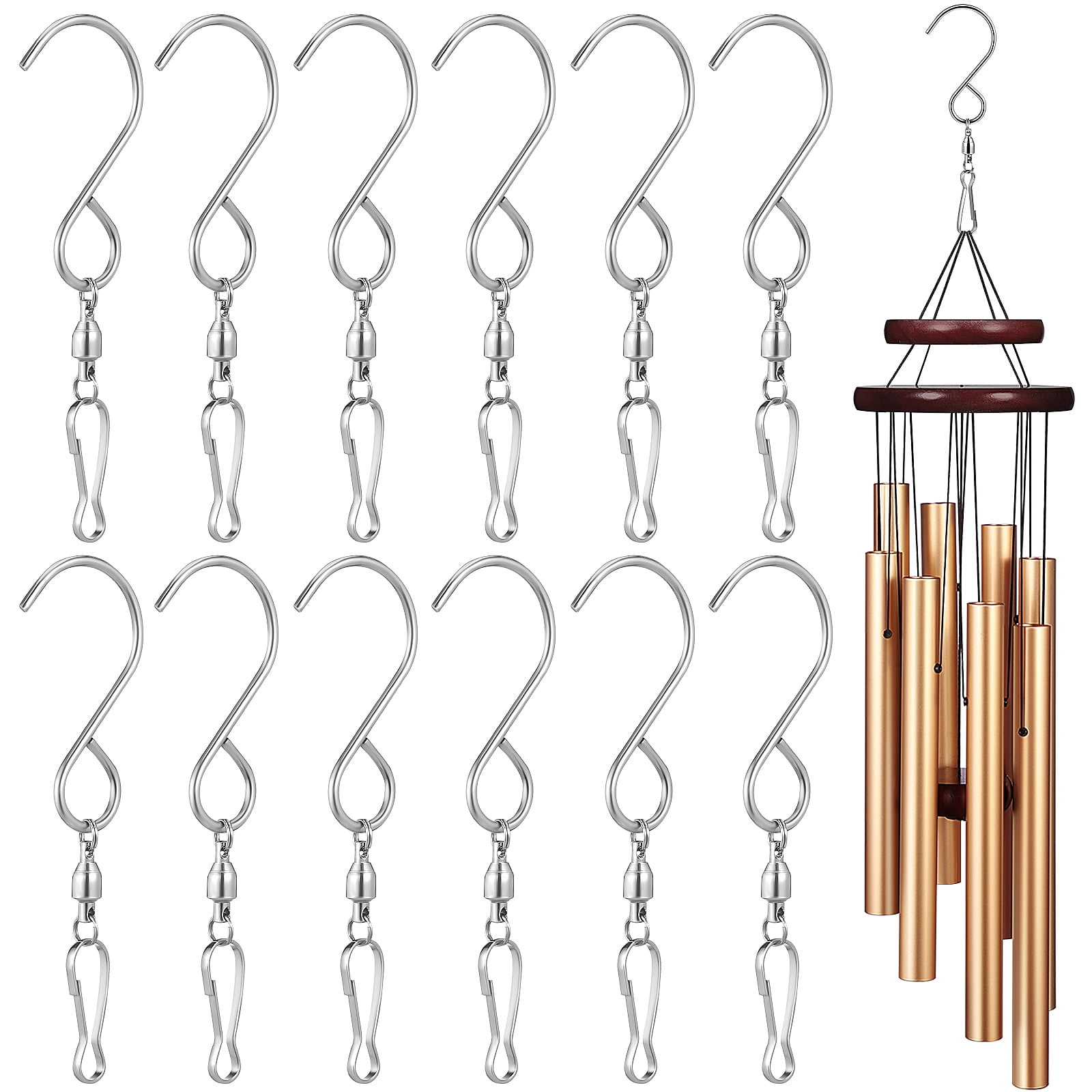 OUNONA 12 Pcs Wind Chime Hook Clip Foldable Envelope Hooks Heavy-duty ...