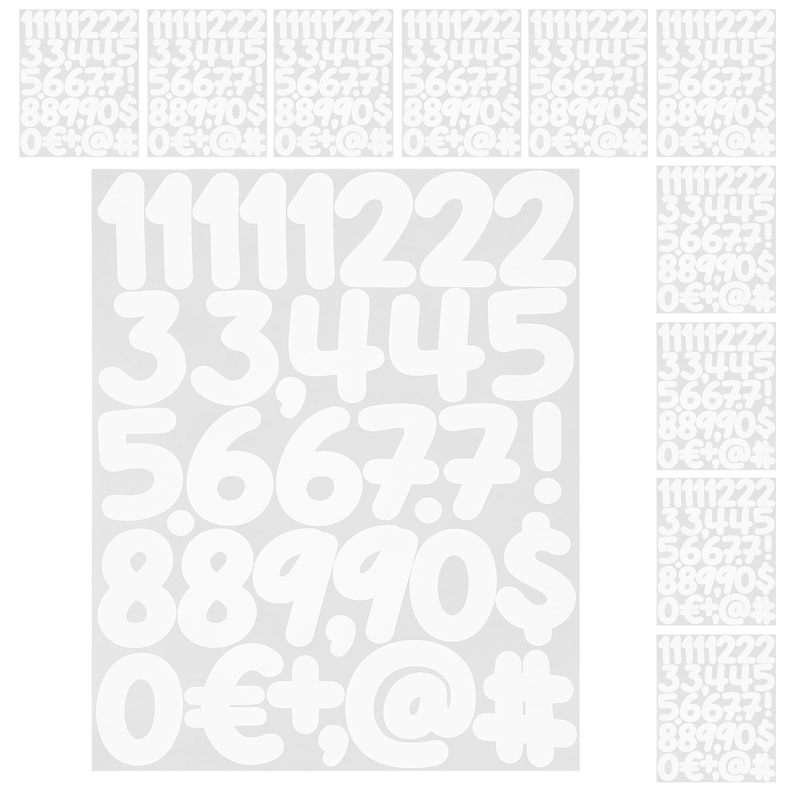 OUNONA 12 Sheets Alphabet Number Stickers for Crafts Gem Letter White ...