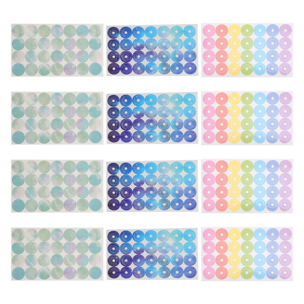 OUNONA 12 Sheets Hole Punch Reinforcement Sticker Labels Tear Resistant ...