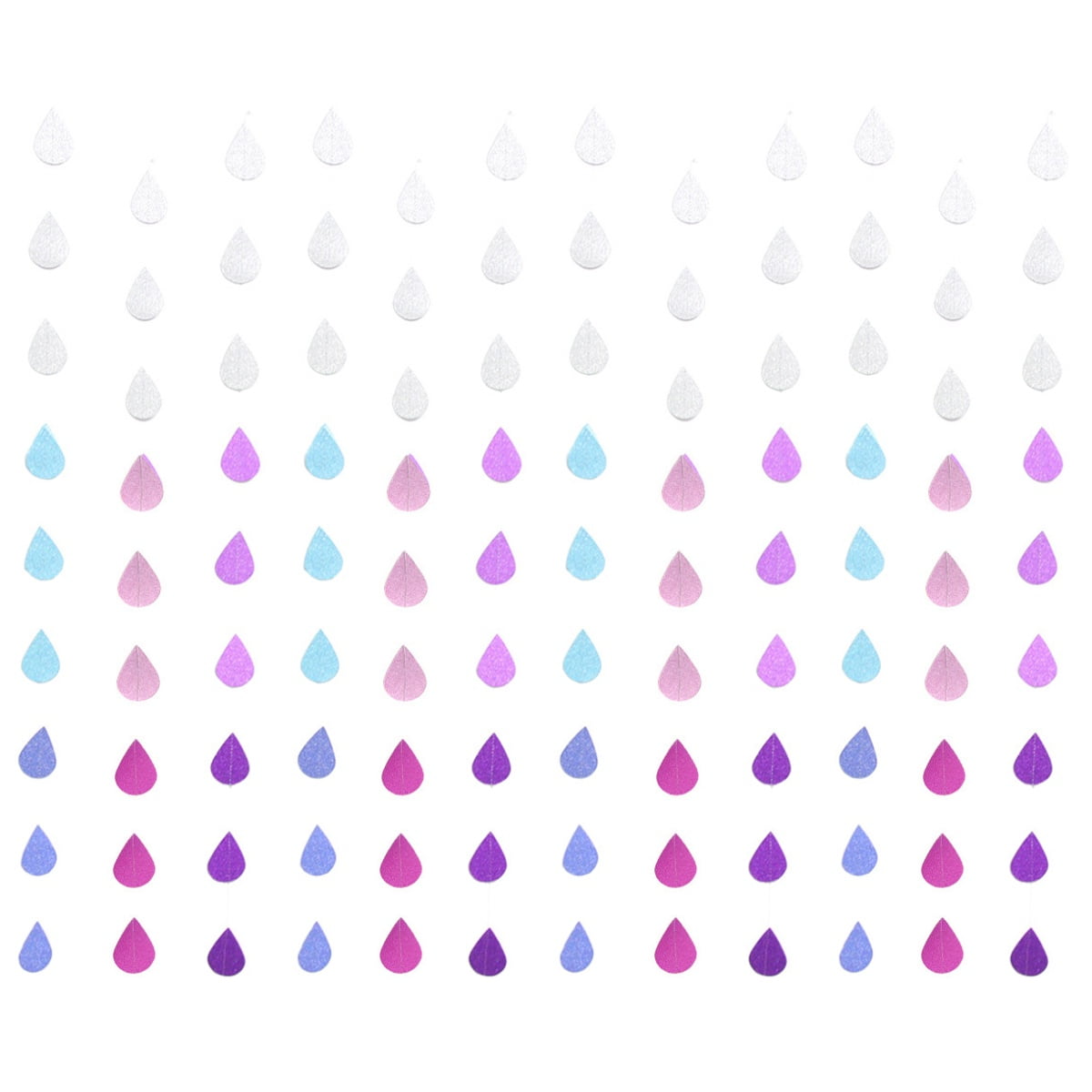 OUNONA 12 Strings of Raindrop Paper Garlands Party Hanging Raindrop ...