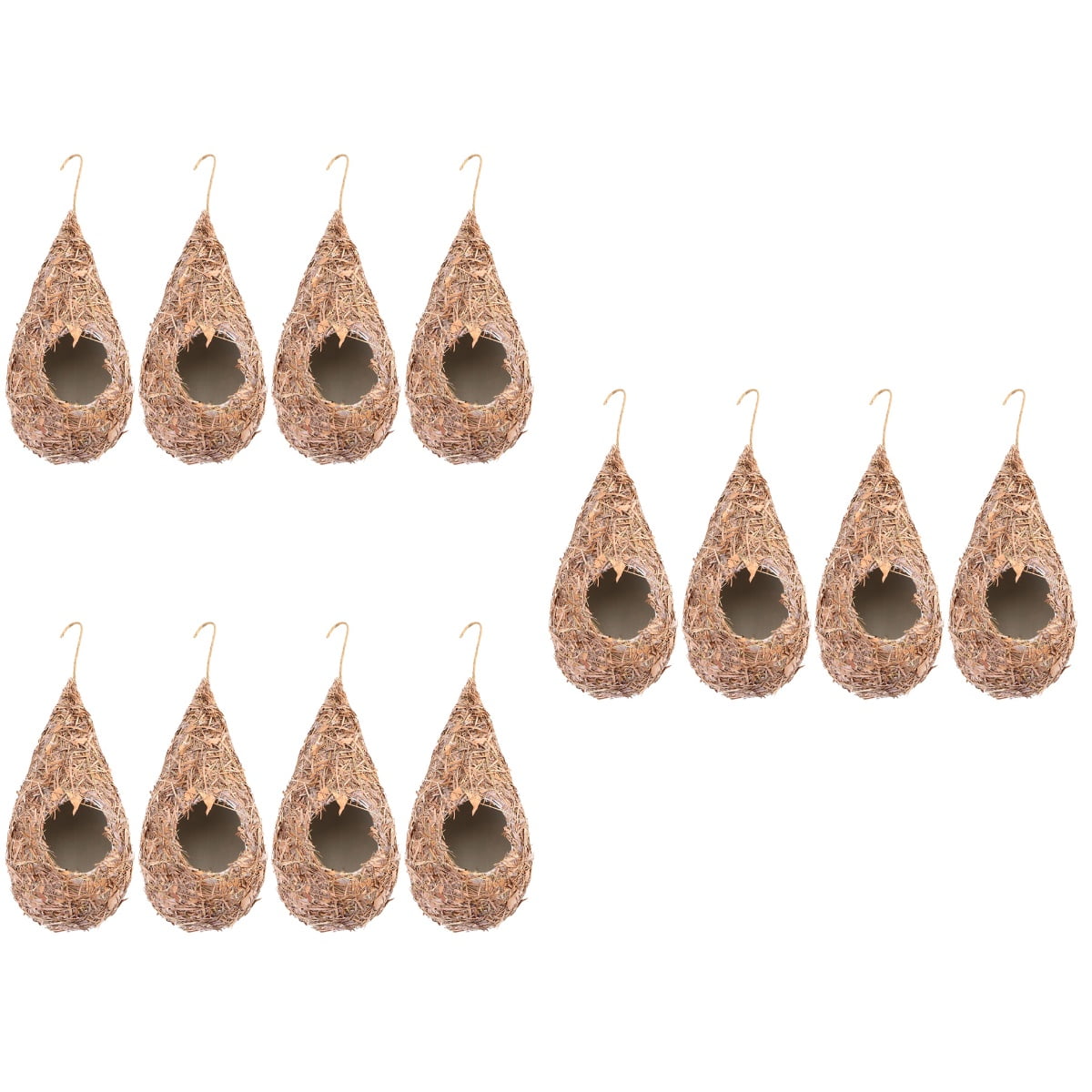 OUNONA 12 pcs Artificial Bird Nest Weaving Nest Straw Birds Nest Bird ...