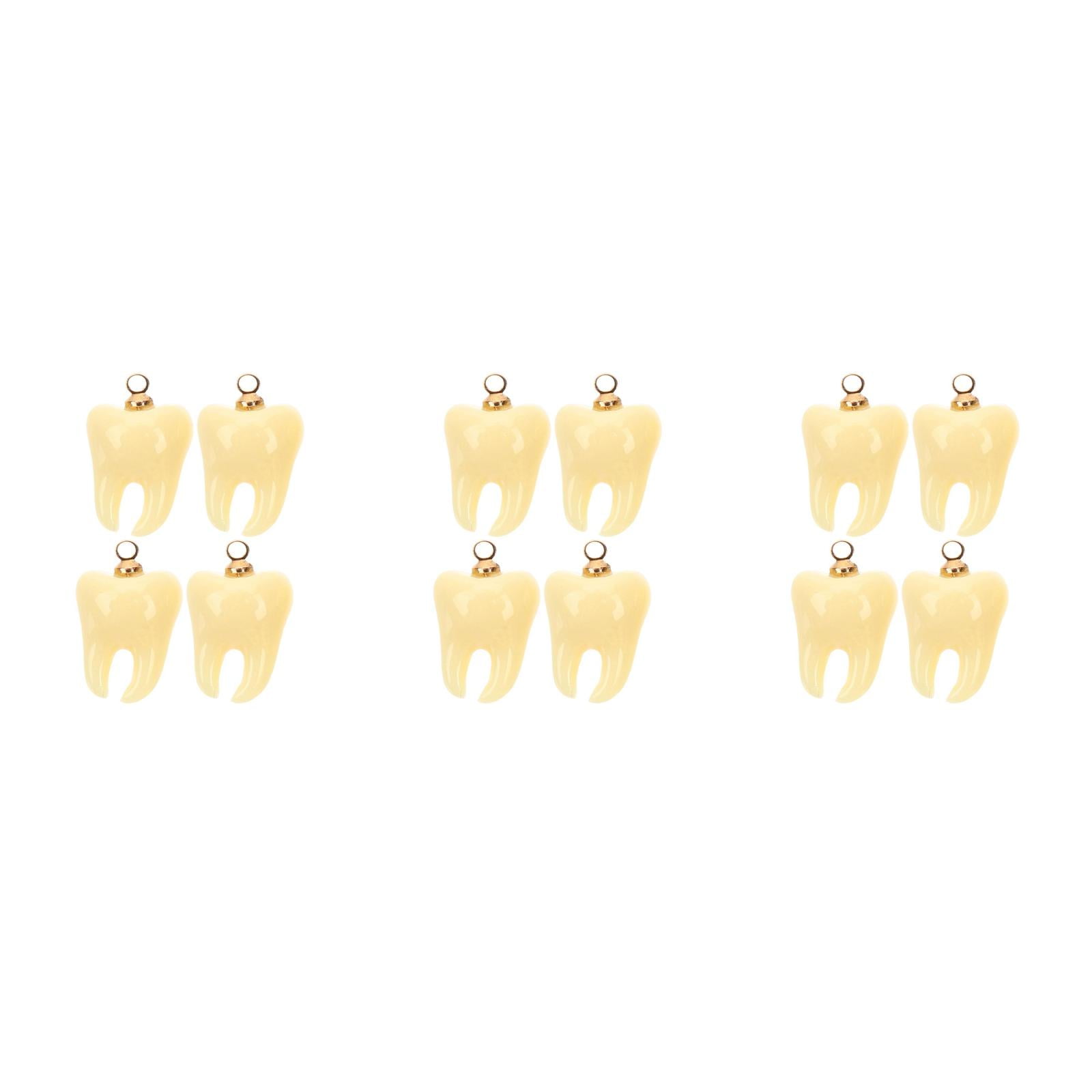 OUNONA 12 pcs Fake Tooth Earrings and Necklace Pendant Cute Teeth ...