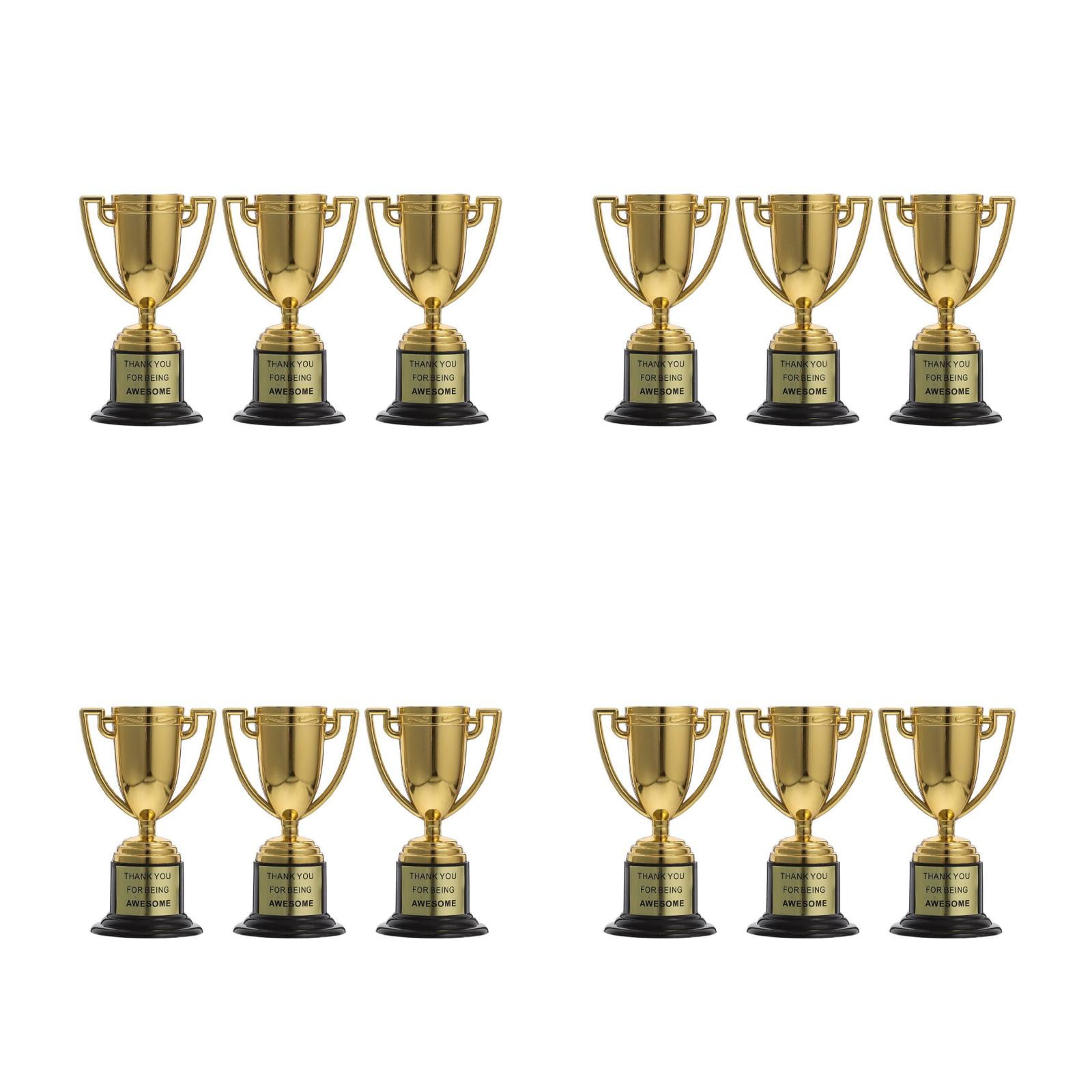 OUNONA 12 pcs Gold Trophy Award Cups Plastic Gold Mini Trophies For ...