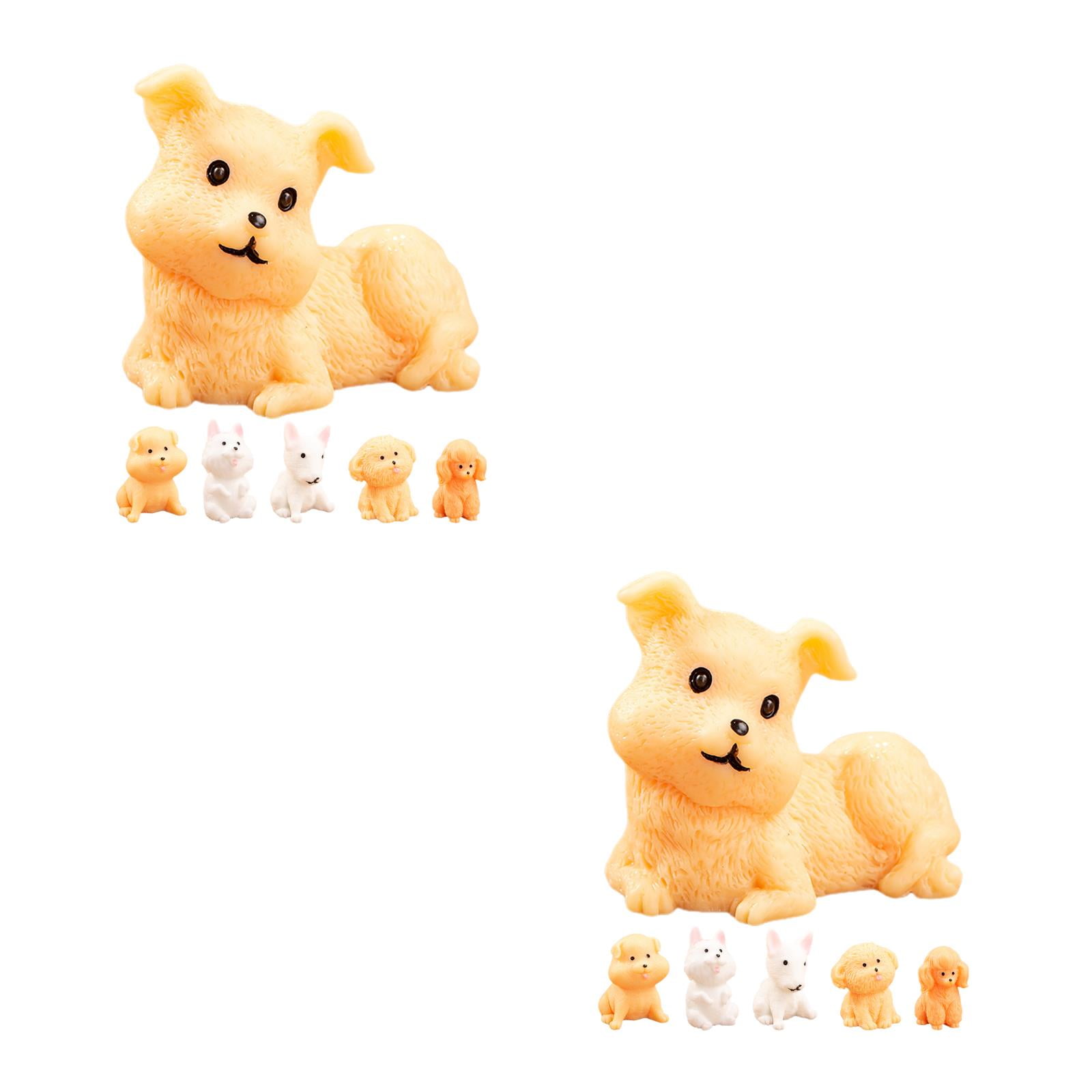 OUNONA 12 pcs Mini Resin Dog Figurines Tiny Dog Statues Miniature Resin ...