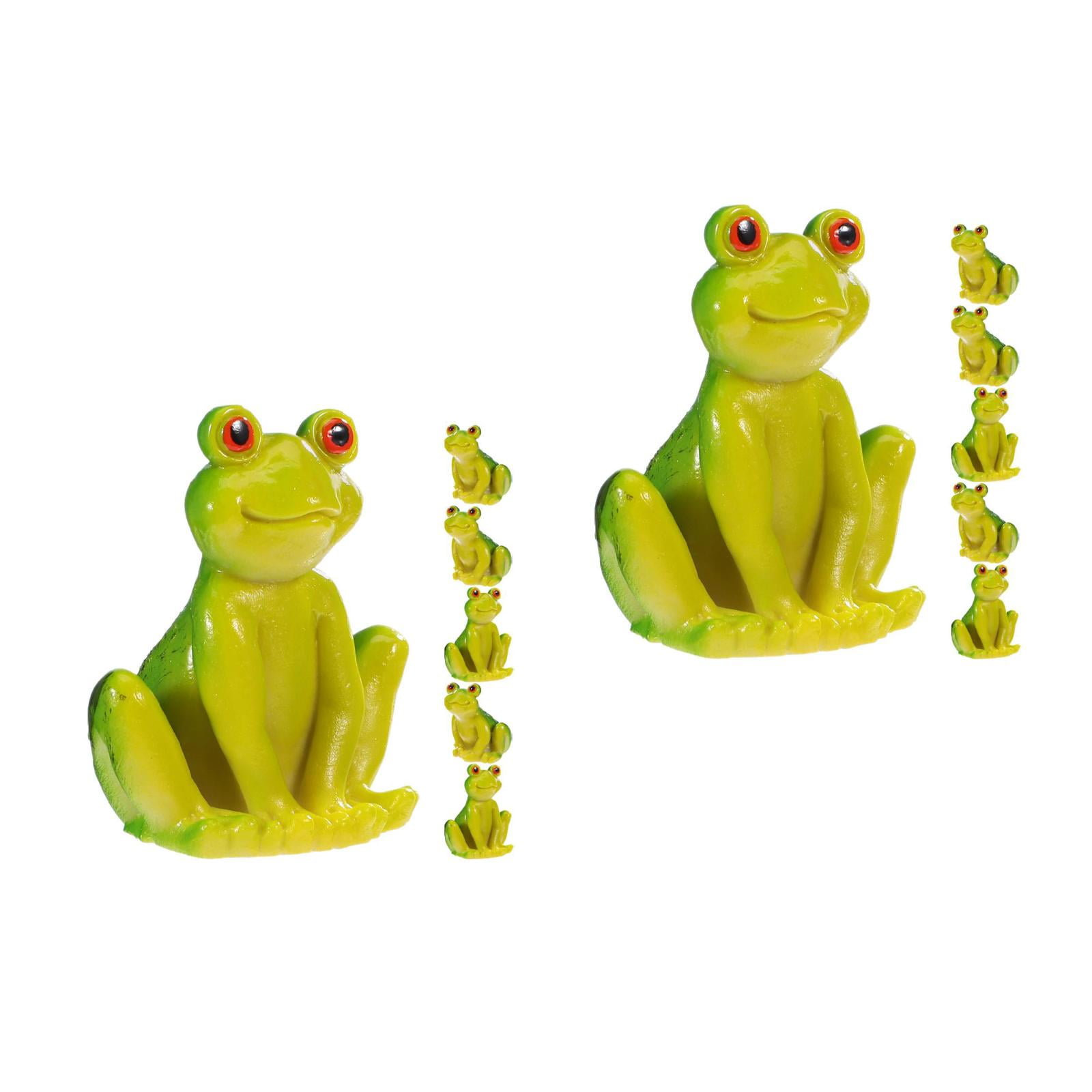 OUNONA 12 pcs Mini Resin Frog Garden Ornaments Lifelike Frog Statues ...