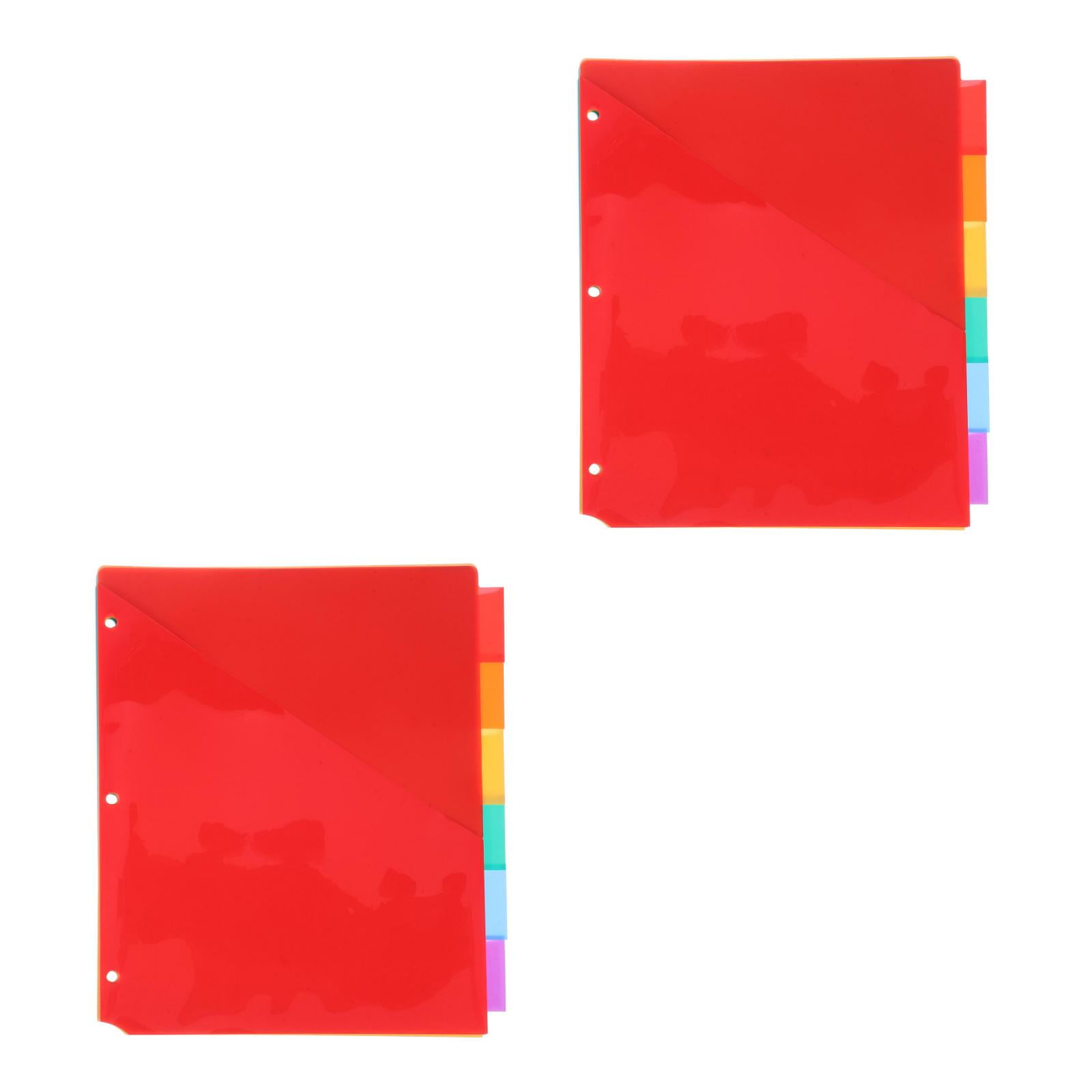 OUNONA 12 pcs Multicolor Plastic Binder Dividers With Tabs 3 Hole Punch ...